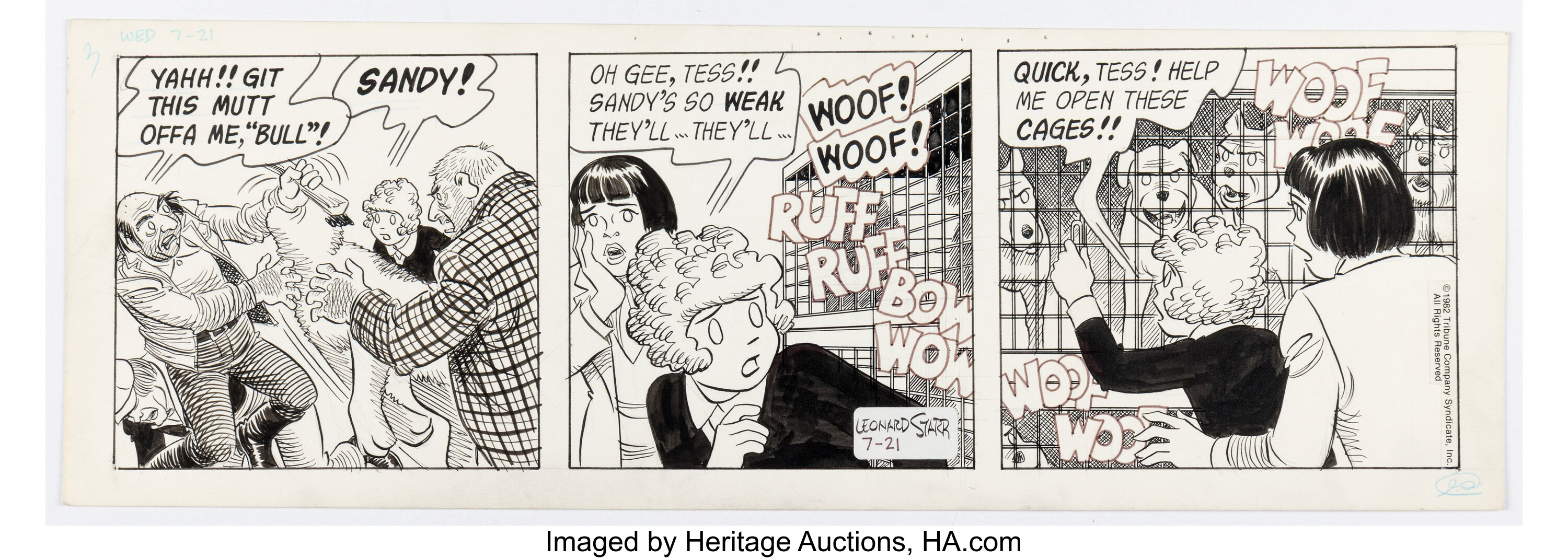 Leonard Starr Little Orphan Annie Daily Comic Strip Original Art | Lot ...