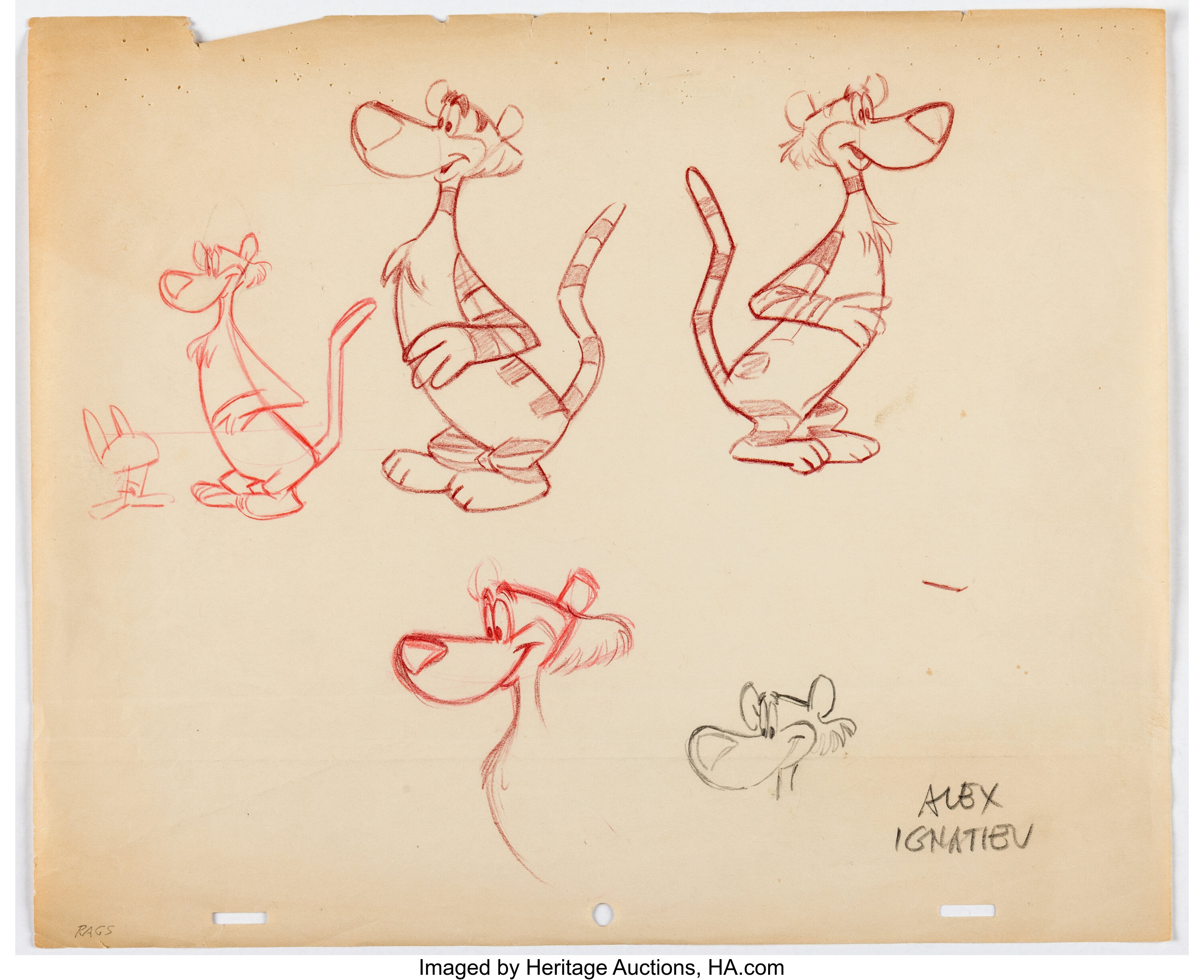 Alex Ignatiev Crusader Rabbit Ragland T. Tiger Animation Model | Lot ...