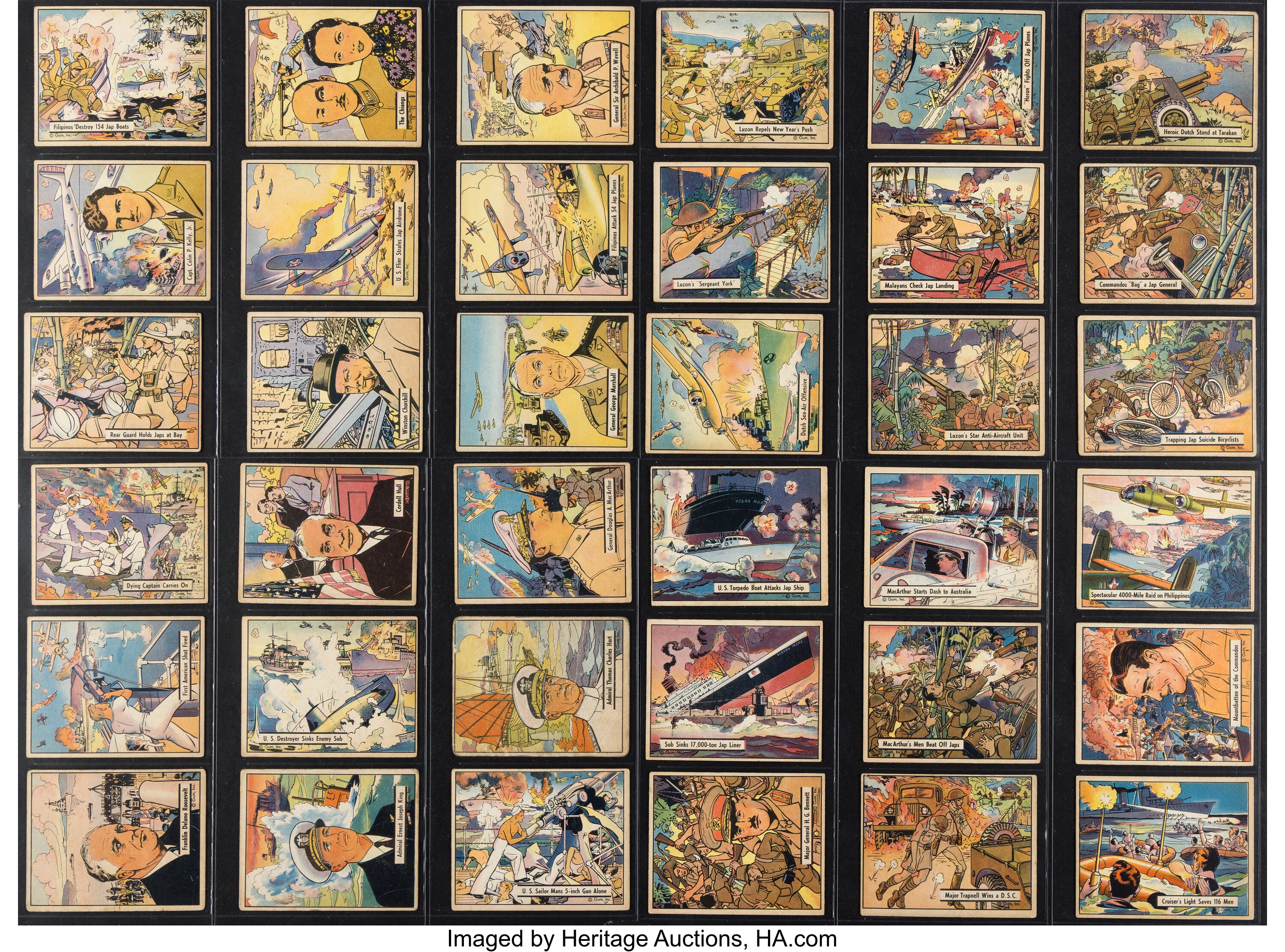 1942 Gum Inc. R164 War Gum - Partial Set (62/132)... Memorabilia | Lot ...