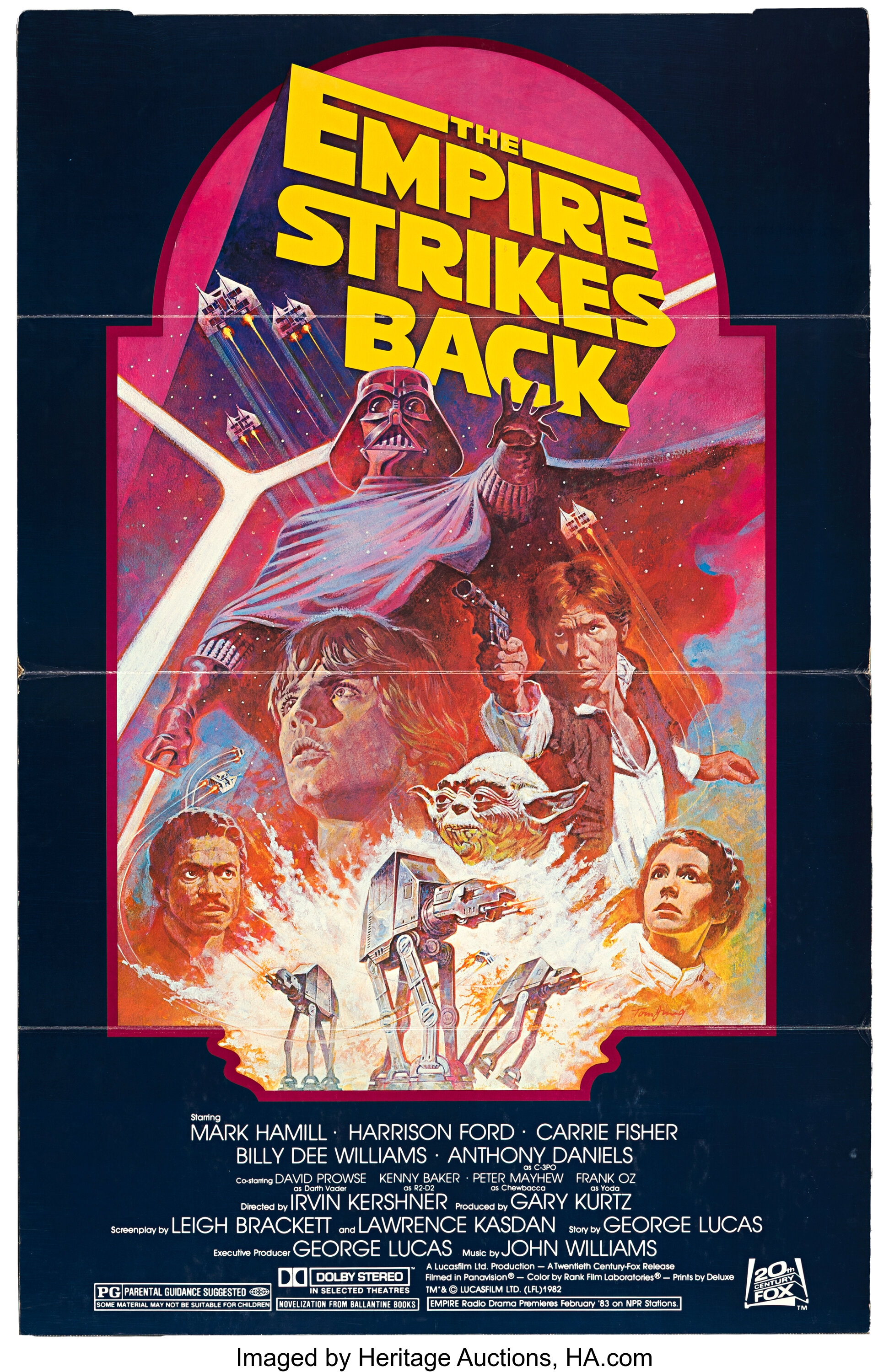The Empire Strikes Back (20th Century Fox, R-1982). Folded, Very | Lot ...