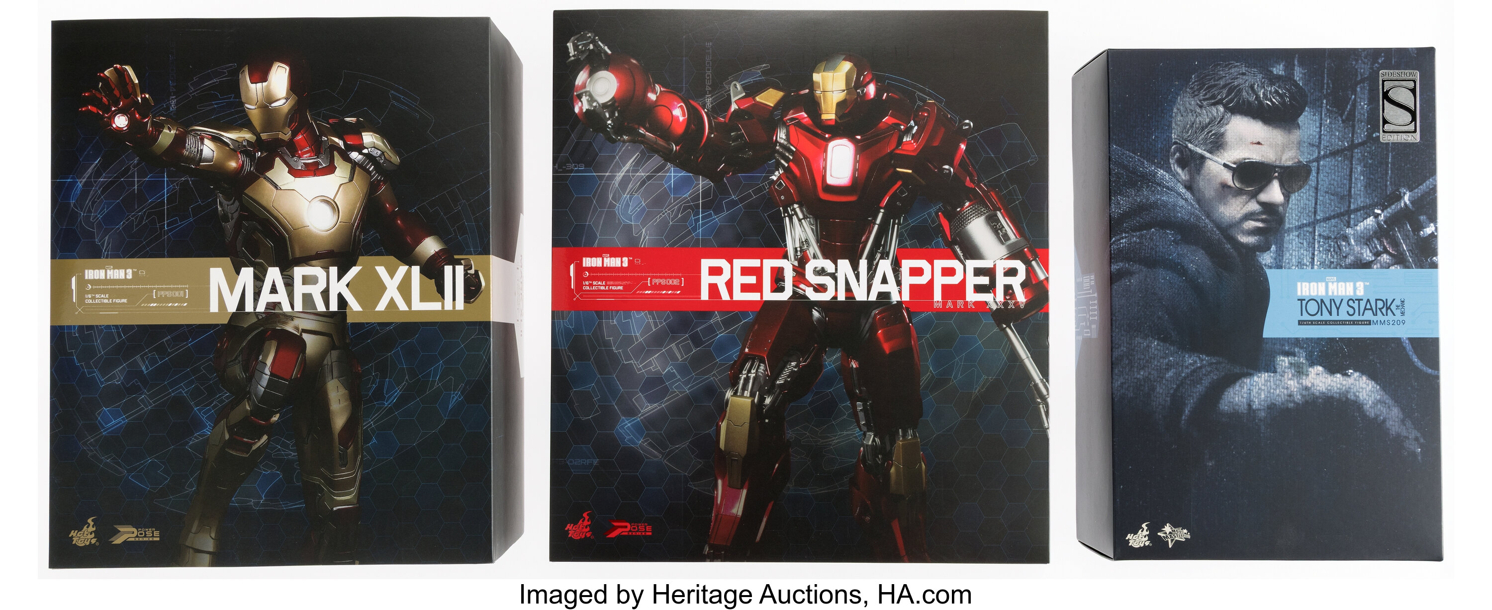 Marvel Iron Man 3 Mk. XLII (MMS 197), Power Pose Red Snapper (PPS | Lot ...