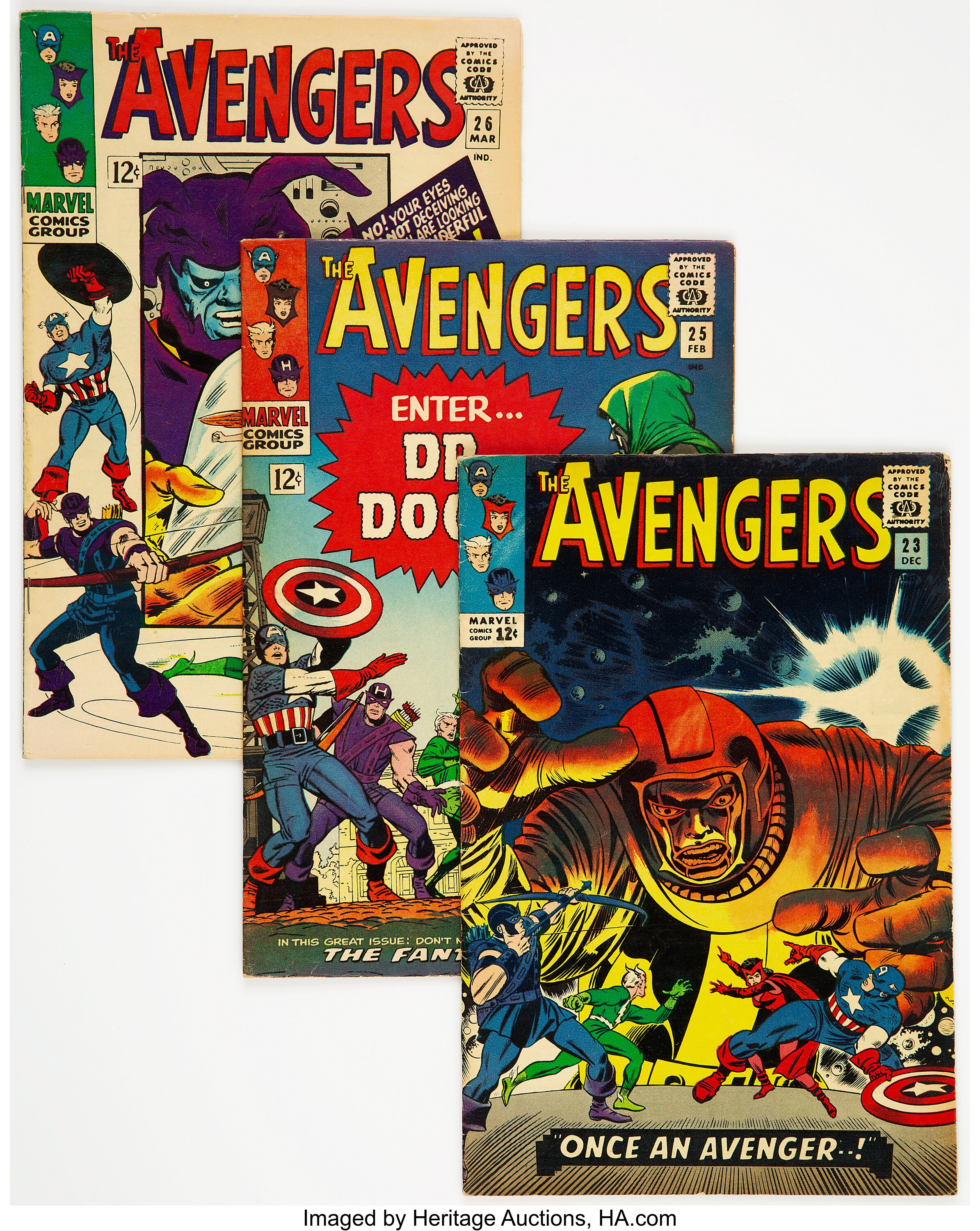 The Avengers Group of 19 (Marvel, 1965-69) Condition: Average | Lot ...