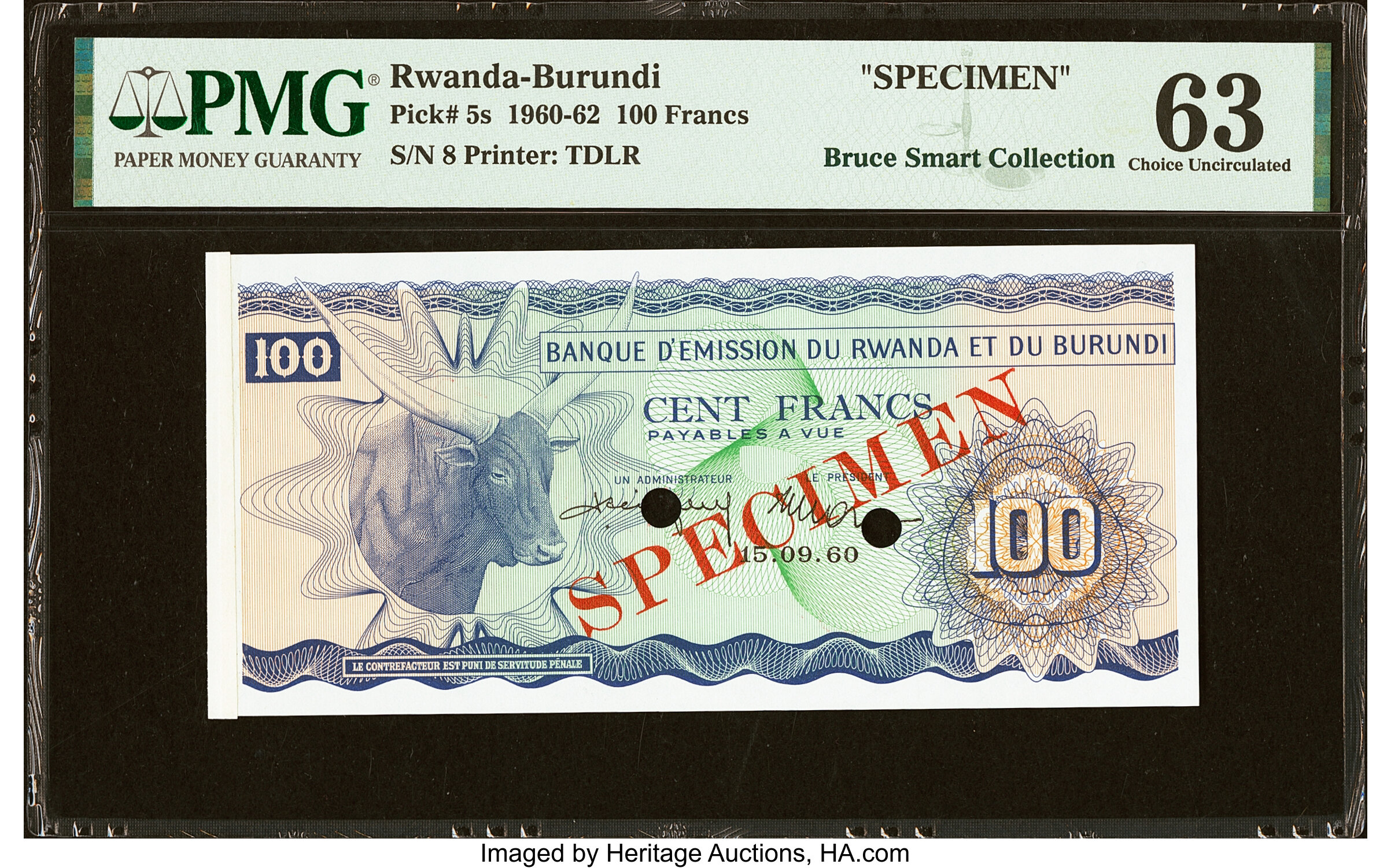 Rwanda-Burundi Banque d'Emission du Rwanda et du Burundi 100 Francs ...