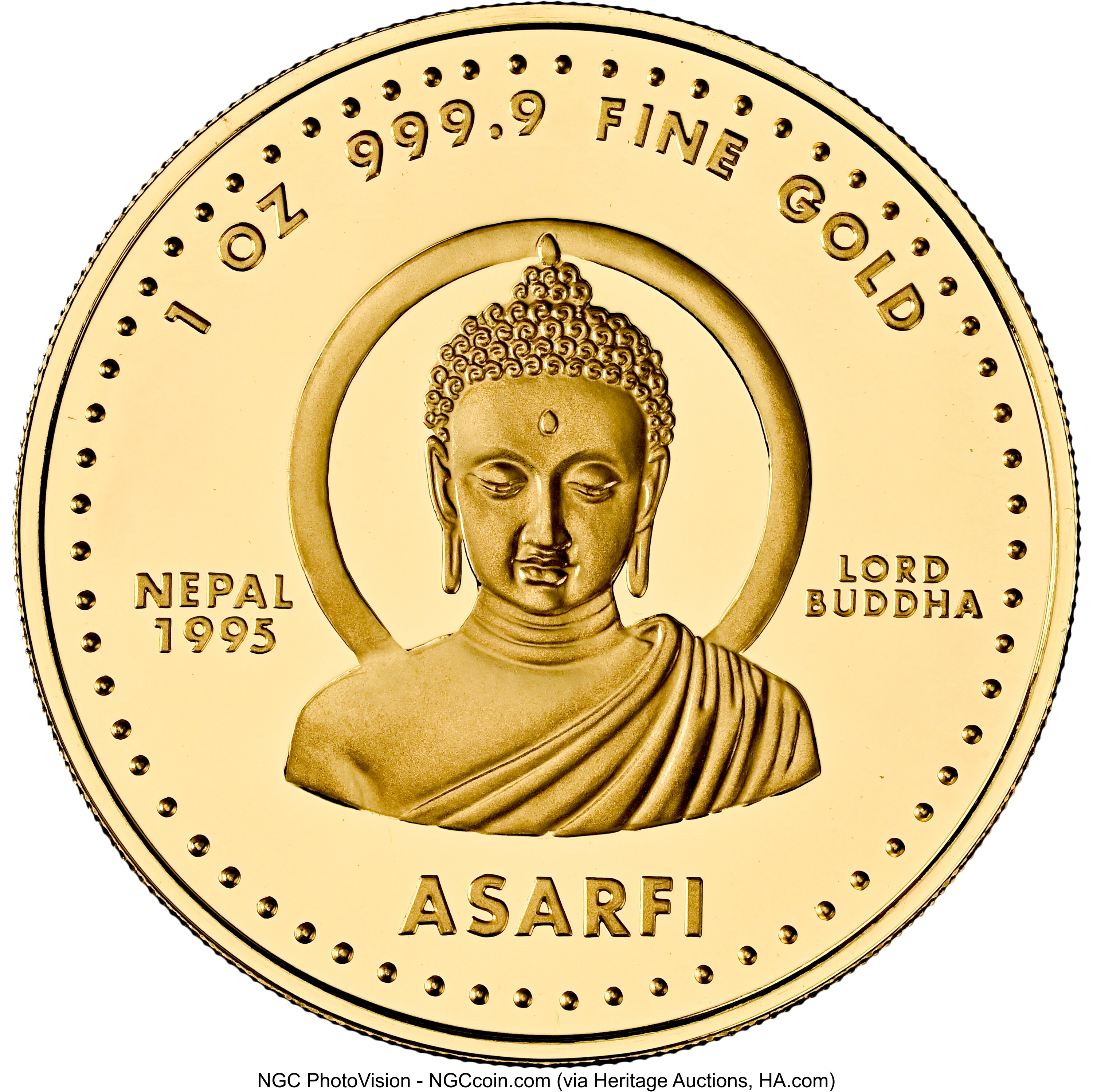 Nepal: Birenda Bir Bikram gold Proof "Lord Buddha" Asarfi VS 2052 | Lot ...