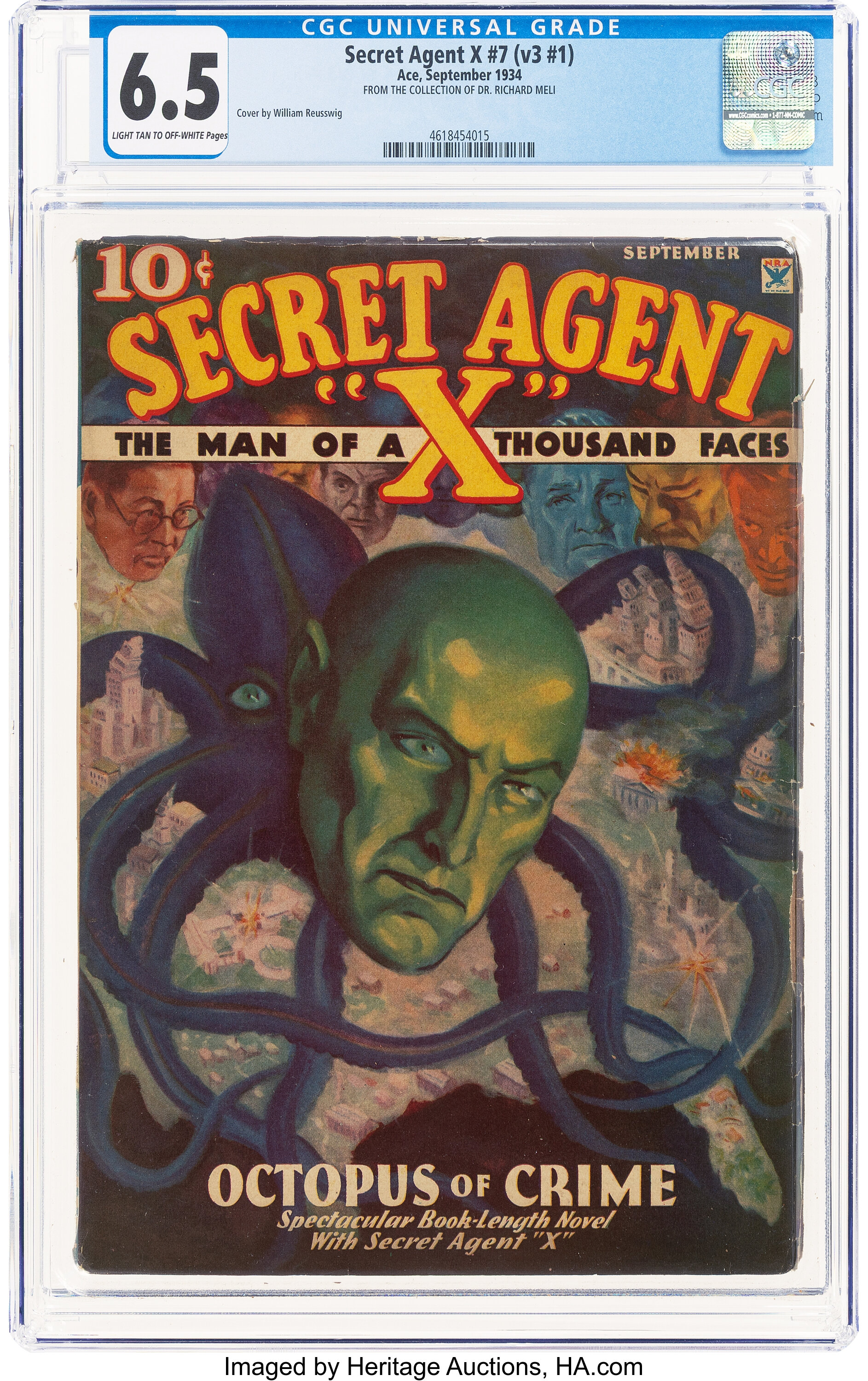 Secret Agent X #7 September 1934 (Ace) CGC FN+ 6.5 Light tan to | Lot ...