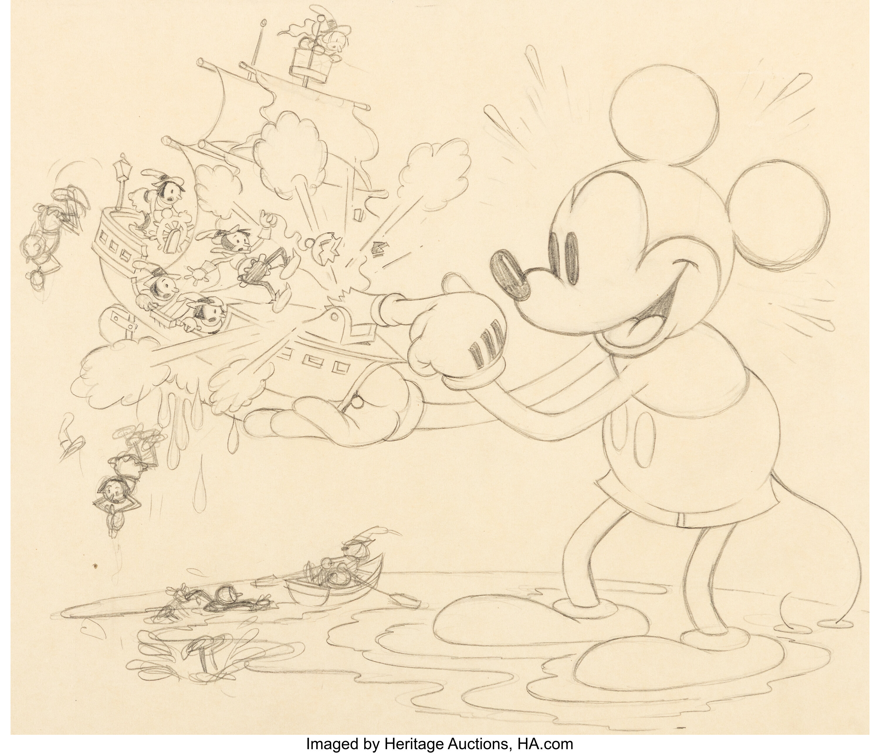 Gulliver Mickey Mickey Mouse Publicity Drawing Original Art (Walt | Lot ...