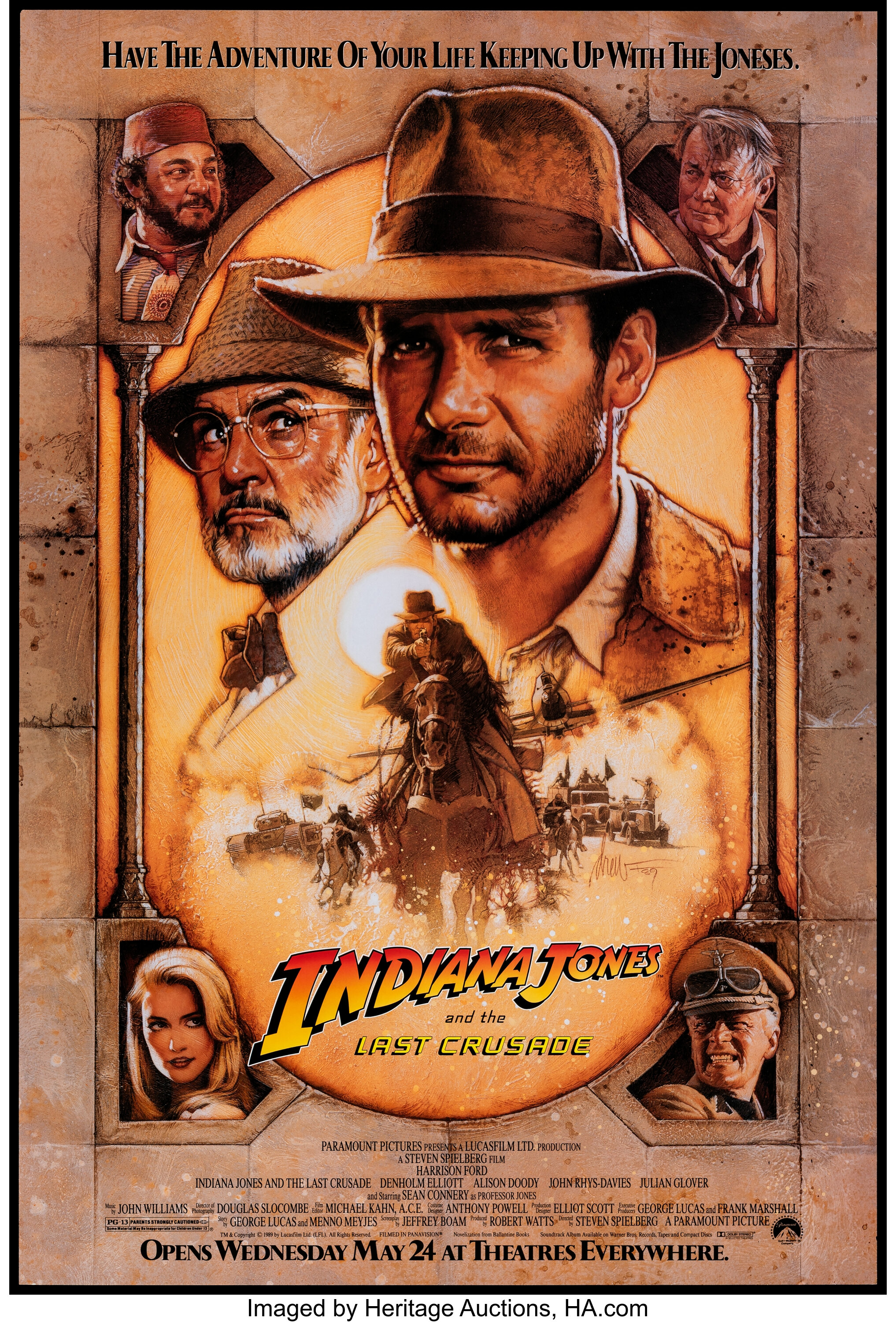 Indiana Jones and the Last Crusade (Paramount, 1989). Rolled, Very ...