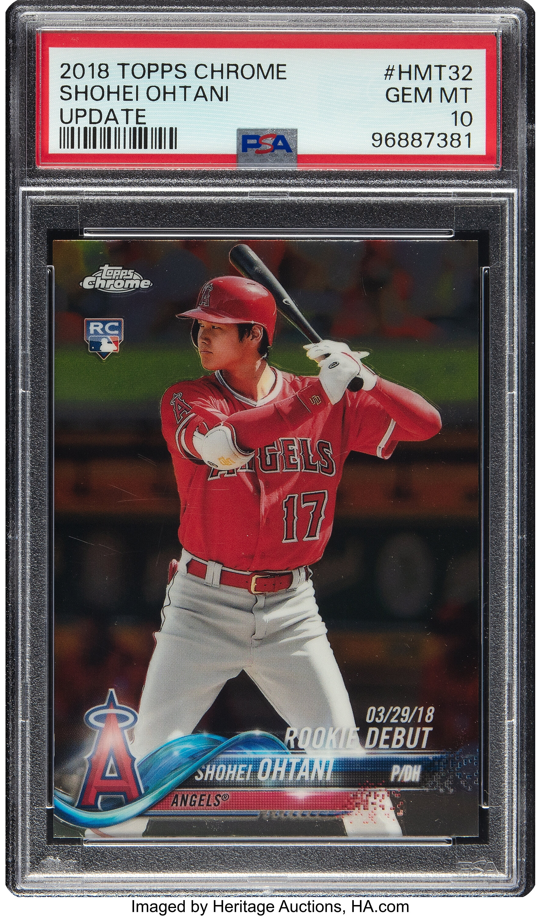 2018 Topps Chrome Shohei Ohtani Rookie (Update) #HMT32 PSA Gem Mint ...