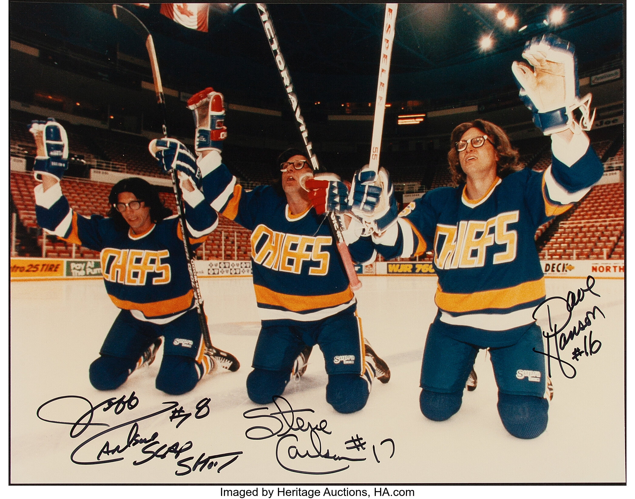 Slap Shot Hanson Brothers Multi-Signed Oversized Photograph. ... | Lot ...