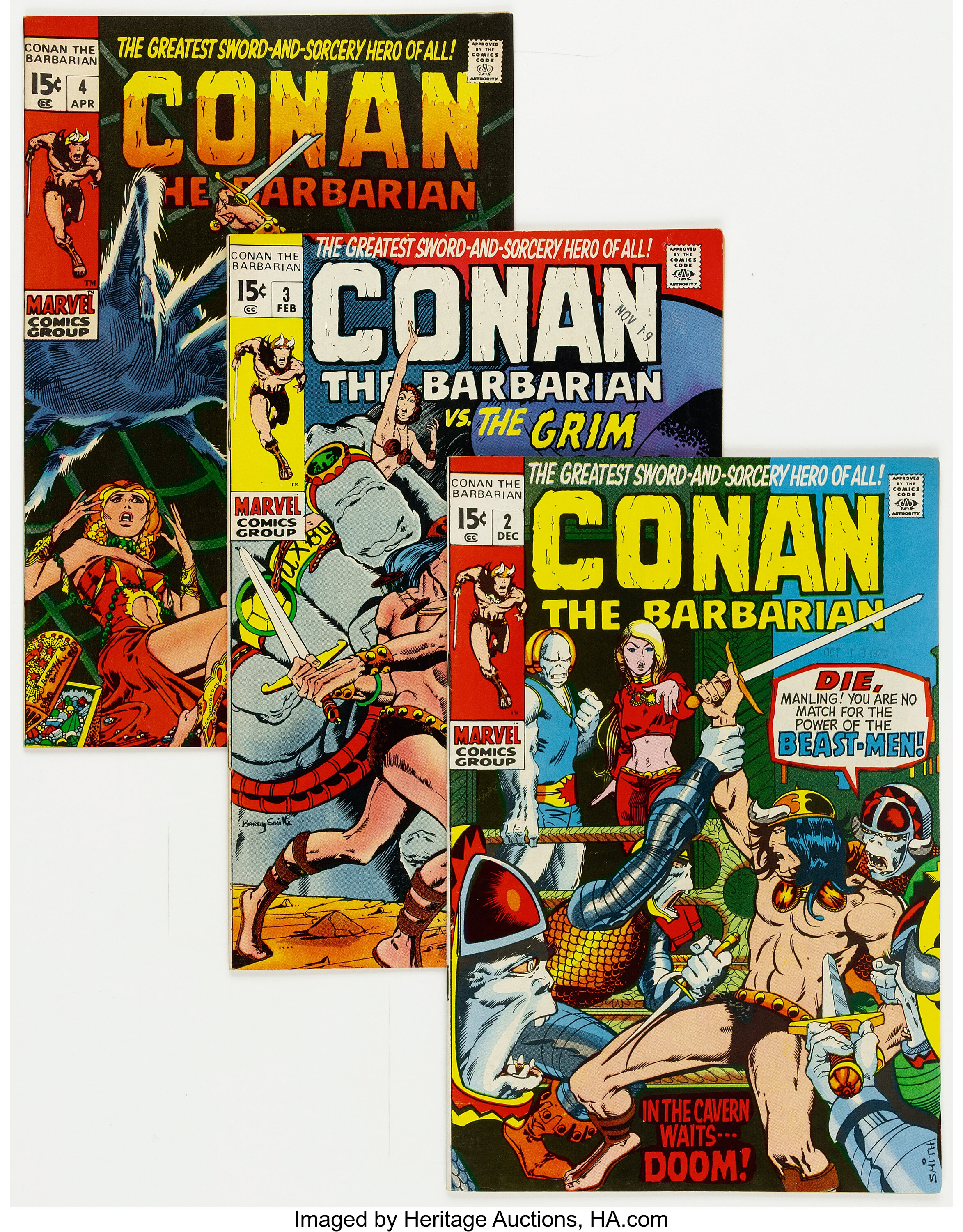 Conan the Barbarian #2-4 Group (Marvel, 1970-71) Condition: Average ...