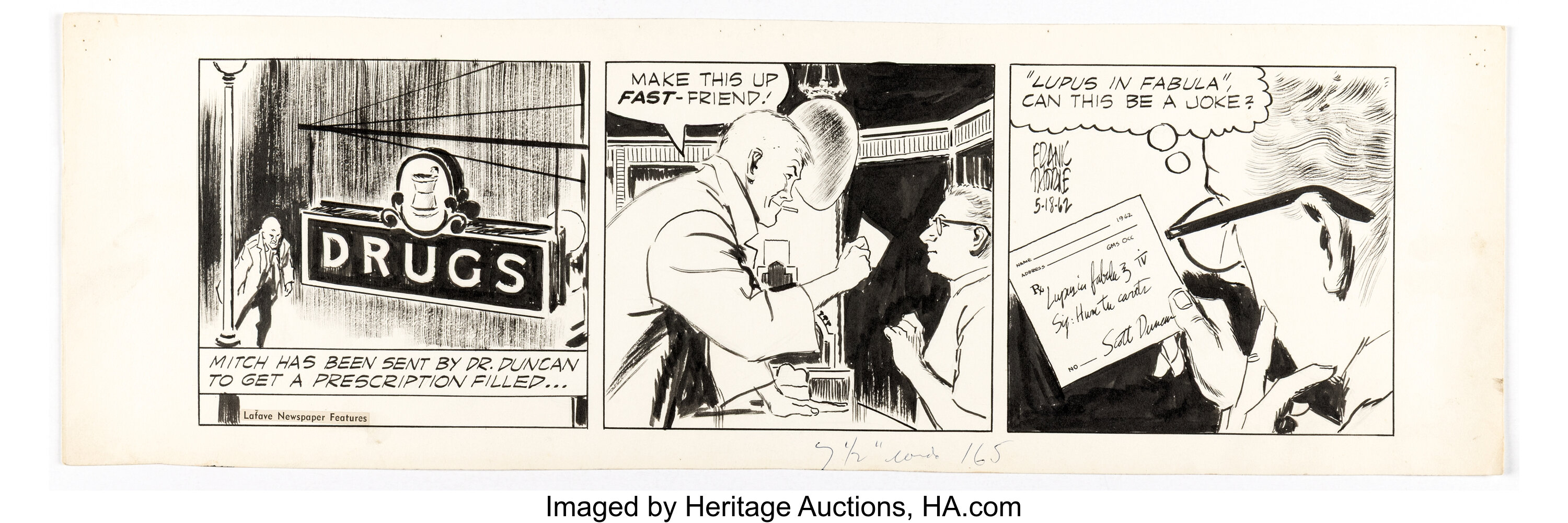 Frank Thorne Dr. Guy Bennett Daily Comic Strip Original Art dated | Lot ...