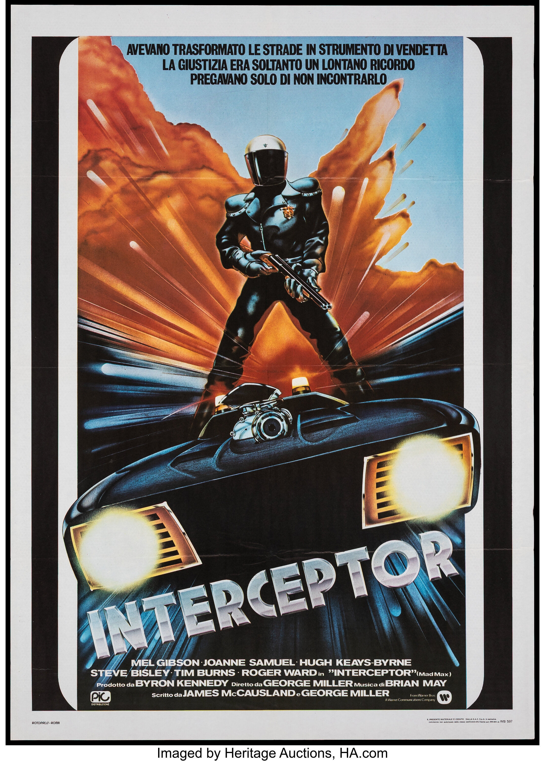 Mad Max (Warner Bros./PIC, 1980). Folded, Very Fine+. Italian 2 - | Lot ...