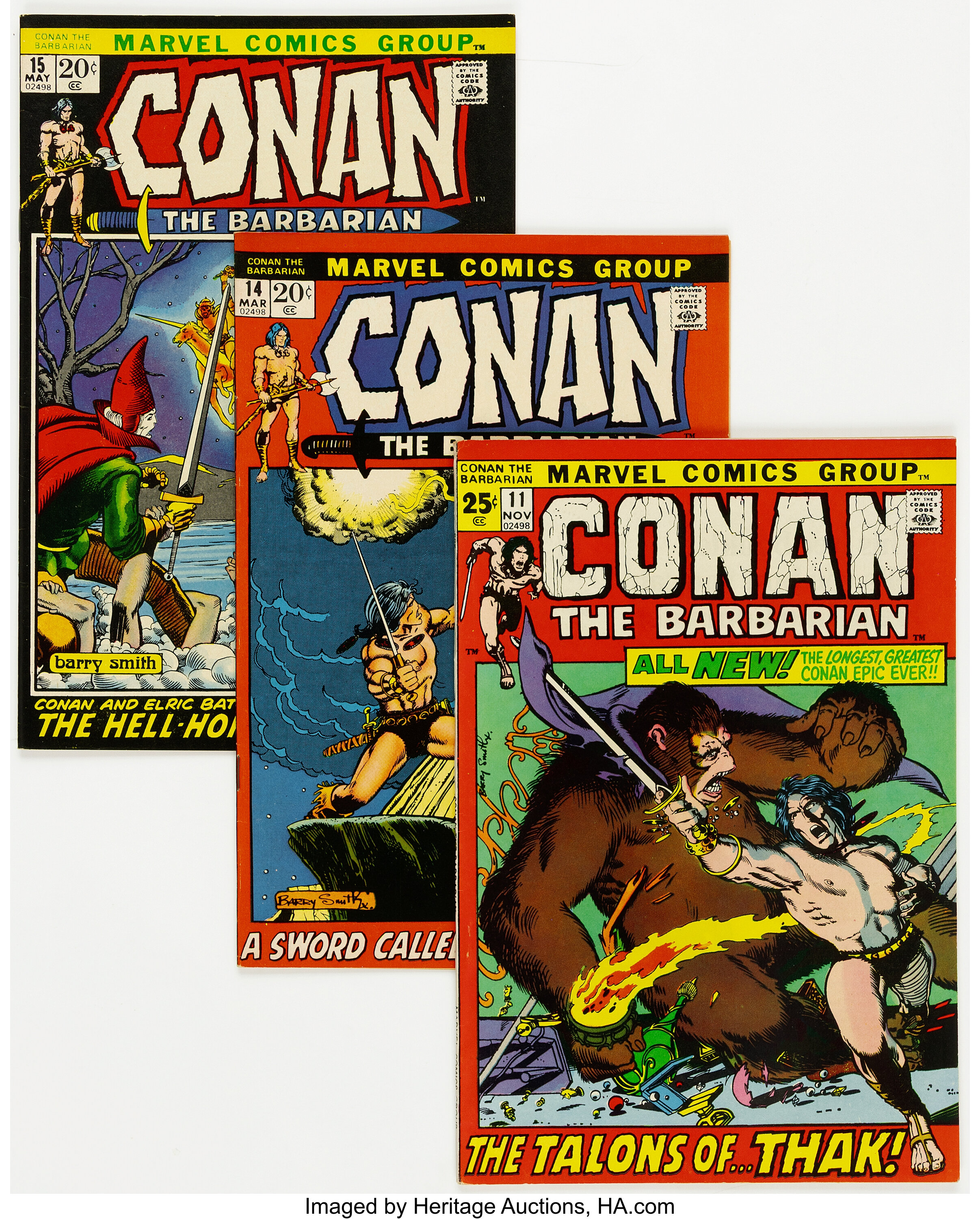 Conan the Barbarian #11-15 Group (Marvel, 1971-72) Condition: | Lot ...