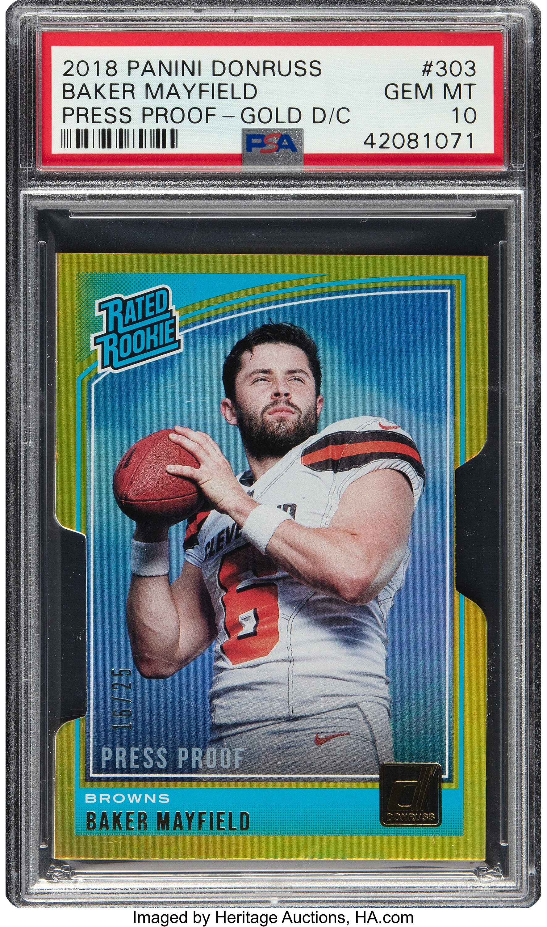2018 Panini Donruss Baker Mayfield (Press Proof - Gold Die-Cut) | Lot ...