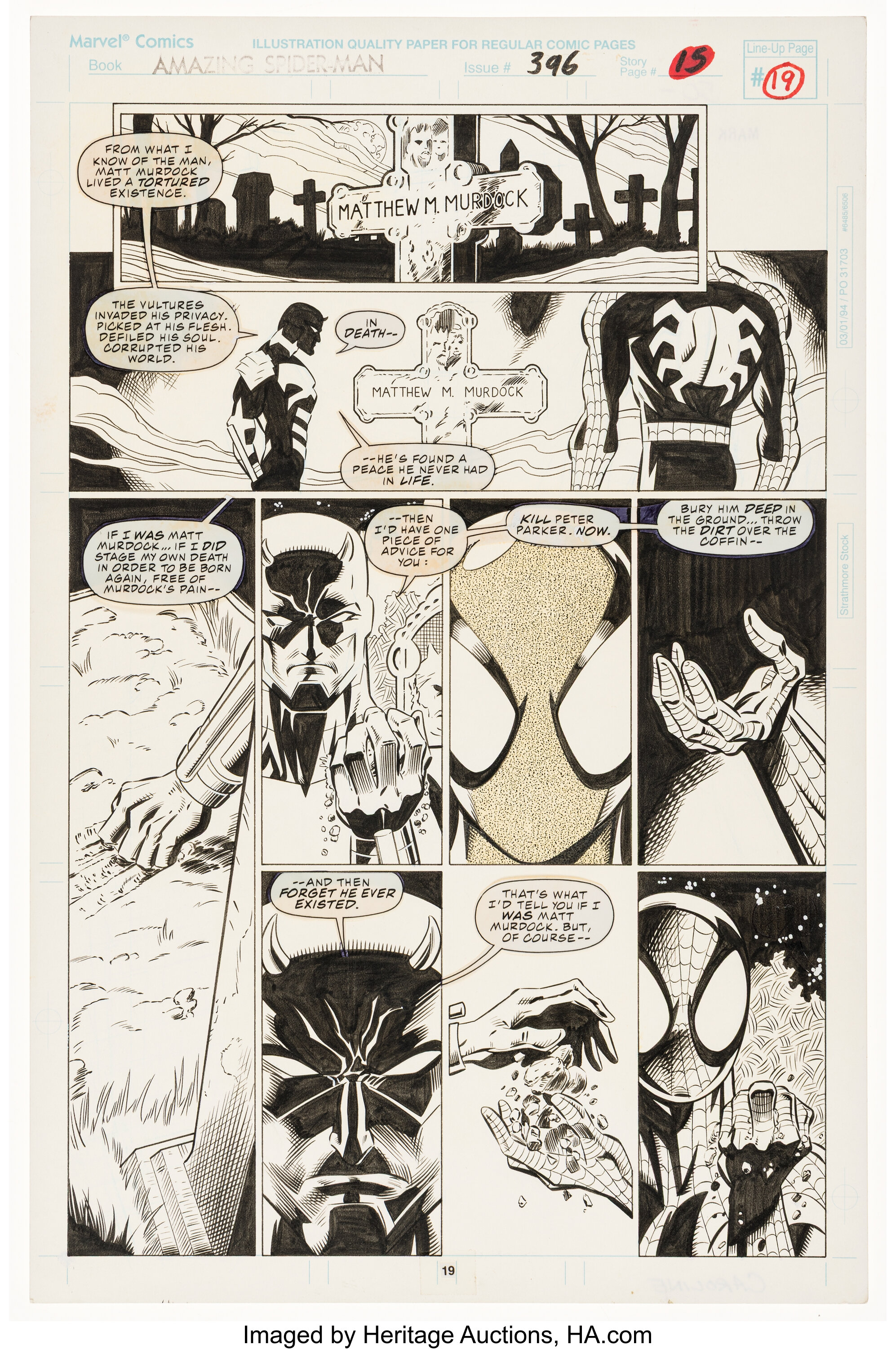 Mark Bagley and Larry Mahlstedt The Amazing Spider-Man #396 Story | Lot ...