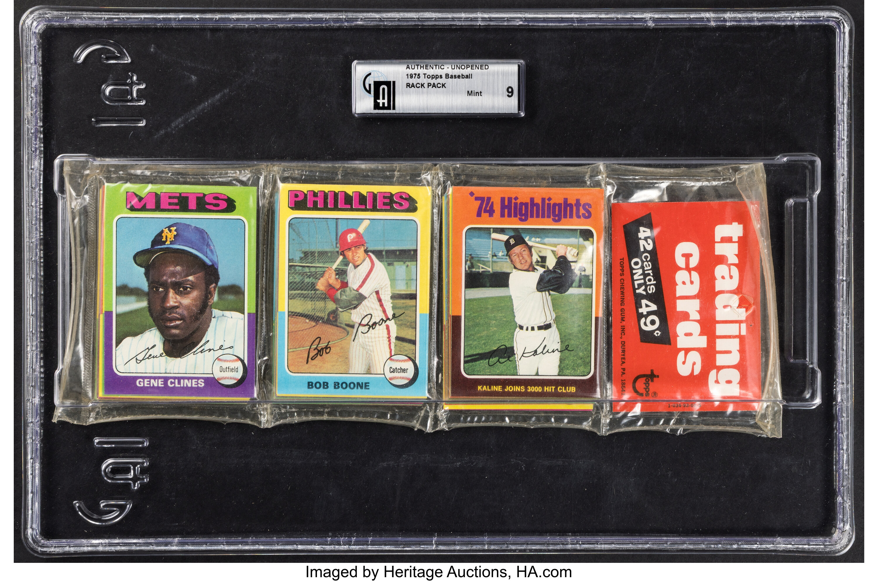 1975 Topps Baseball Unopened Rack Pack GAI Mint 9 - Al Kaline | Lot ...