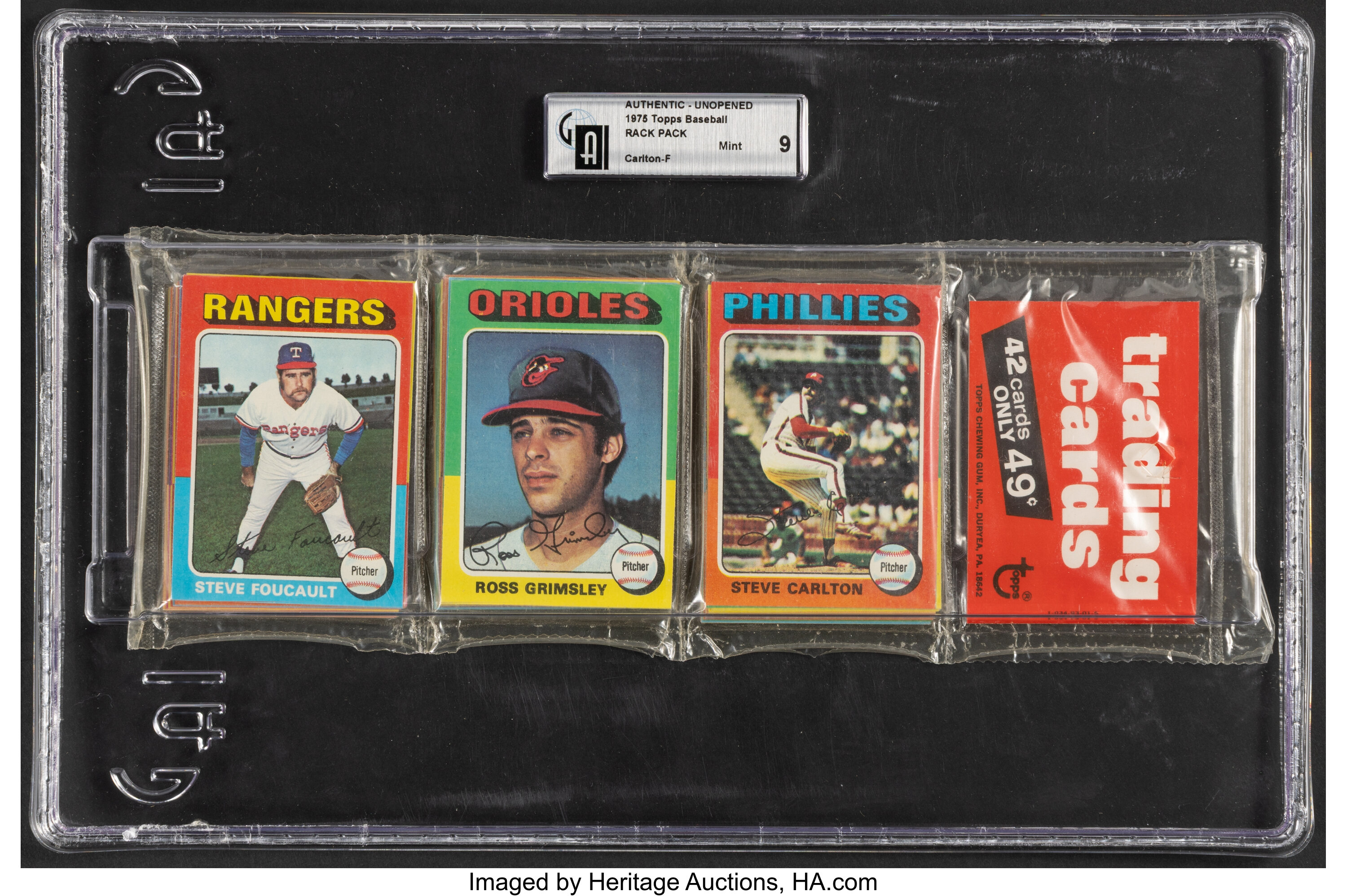 1975 Topps Baseball Unopened Rack Pack GAI Mint 9 - With Steve | Lot ...