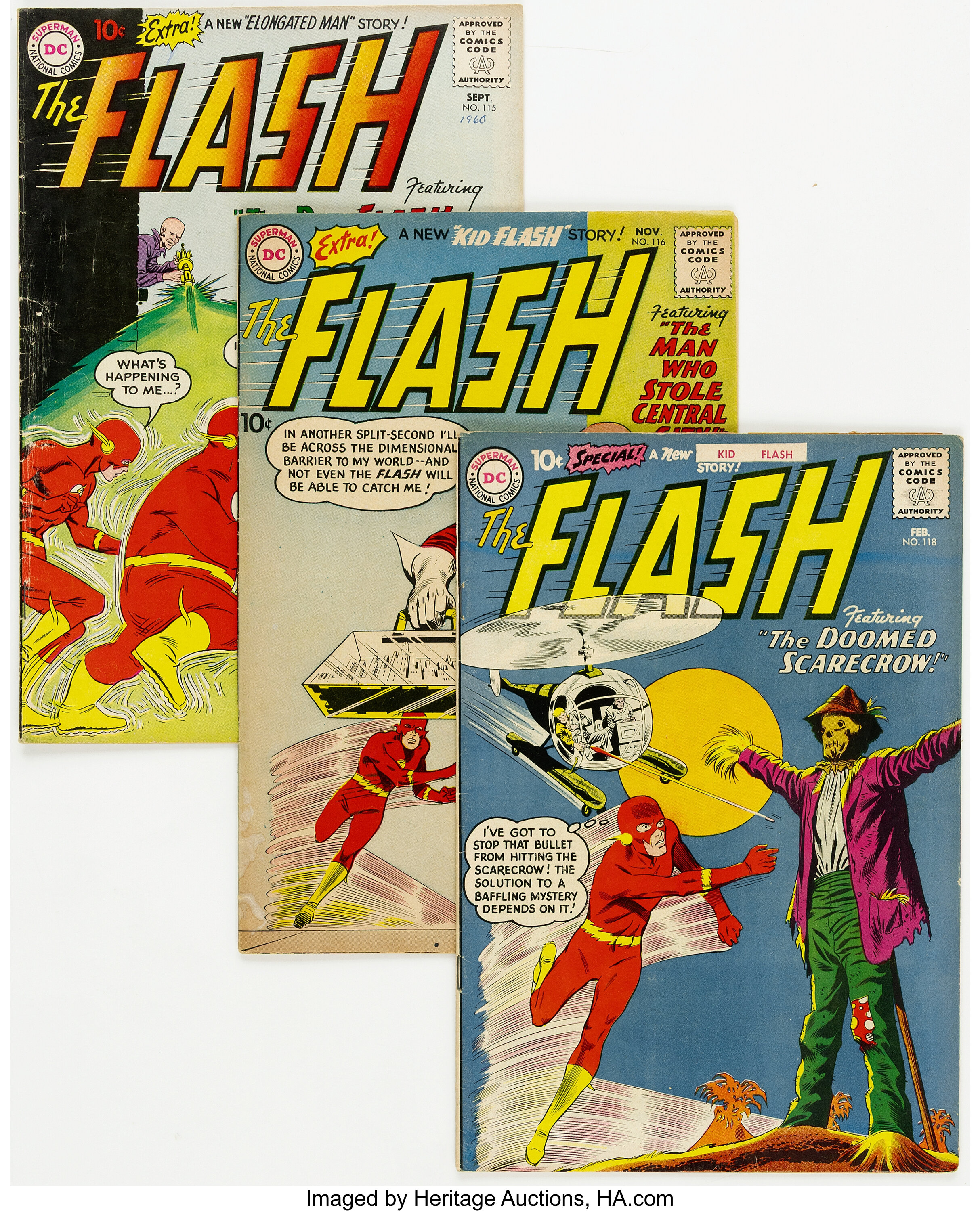 The Flash #115, 116, and 118 Group (DC, 1960-61) Condition: Average ...
