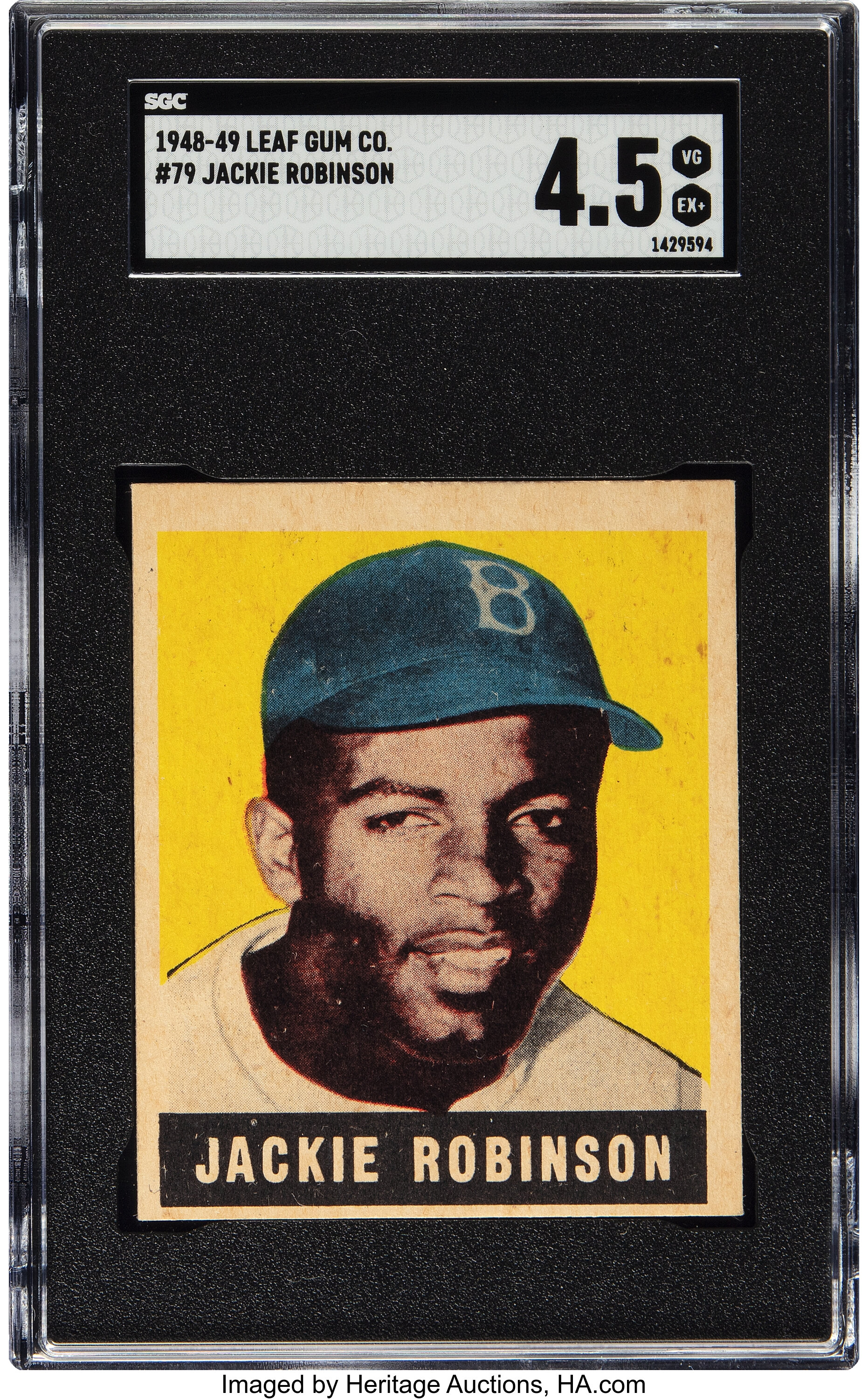 1948 Leaf Jackie Robinson Rookie #79 SGC VG/EX+ 4.5... Baseball | Lot ...