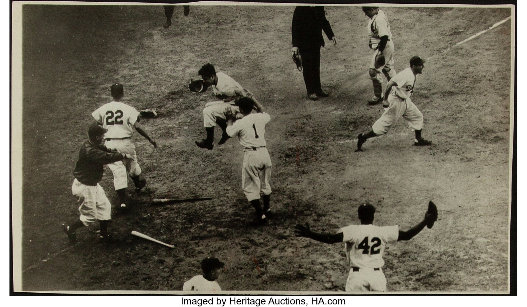 1947 New York Yankees Brooklyn Dodgers Game 4 Walk-Off Wire | Lot ...