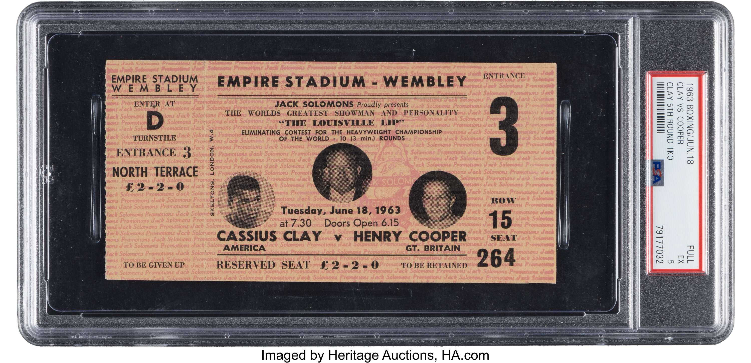 1963 Cassius Clay (Muhammad Ali) vs. Henry Cooper On-Site Full | Lot ...