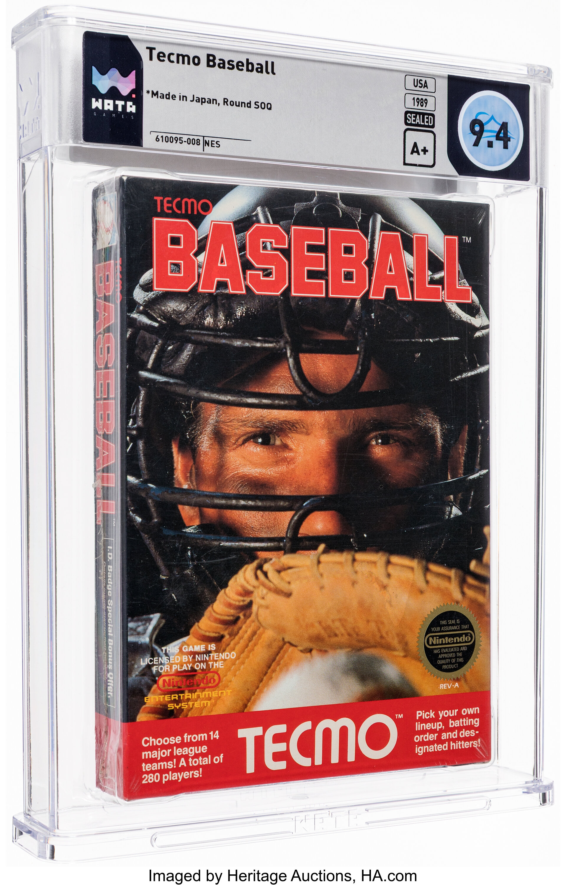 Tecmo Baseball - Wata 9.4 A+ Sealed [Rev-A, Round SOQ, Early | Lot ...