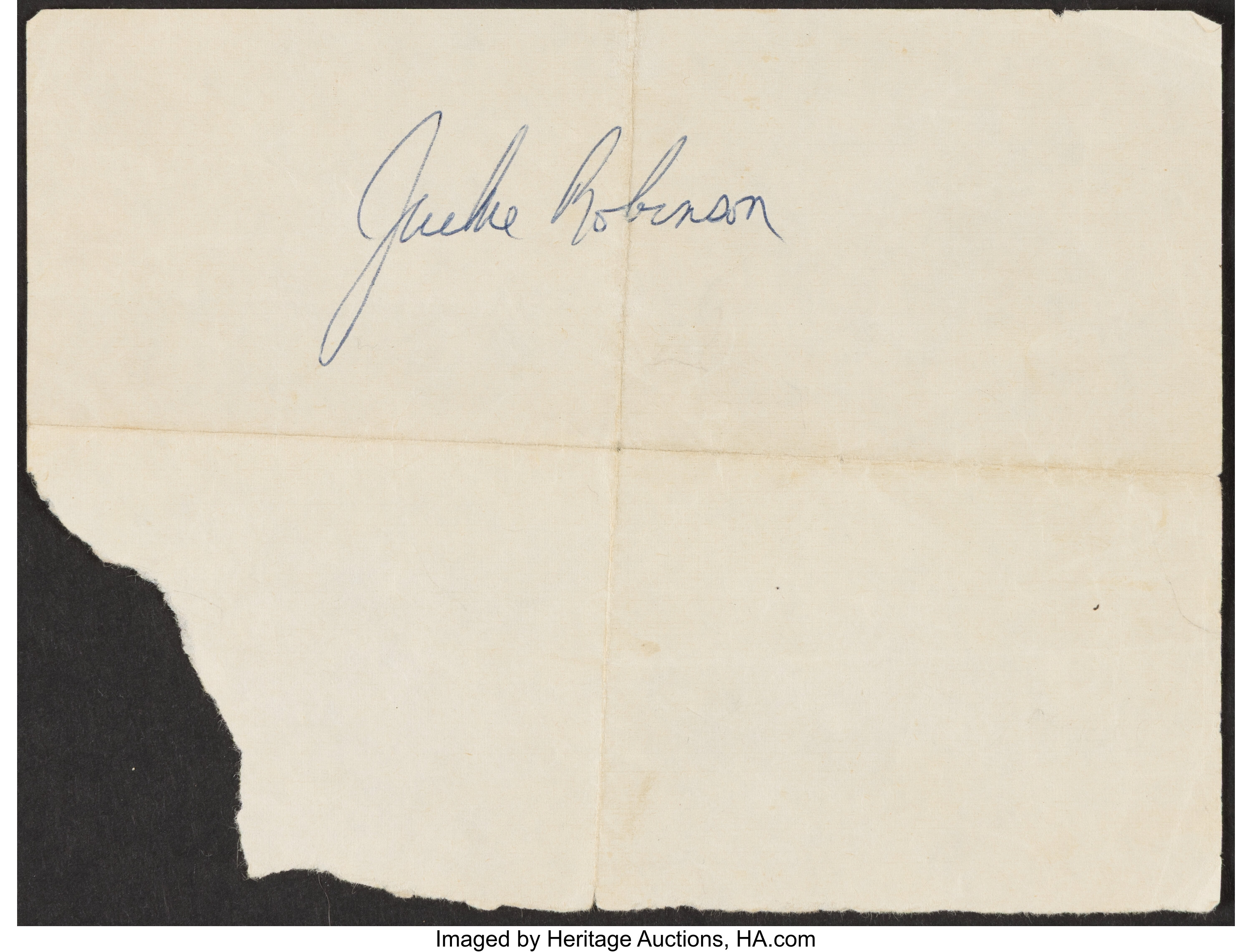1960's Jackie Robinson Signed Cut Signature.... Baseball | Lot #60164 ...