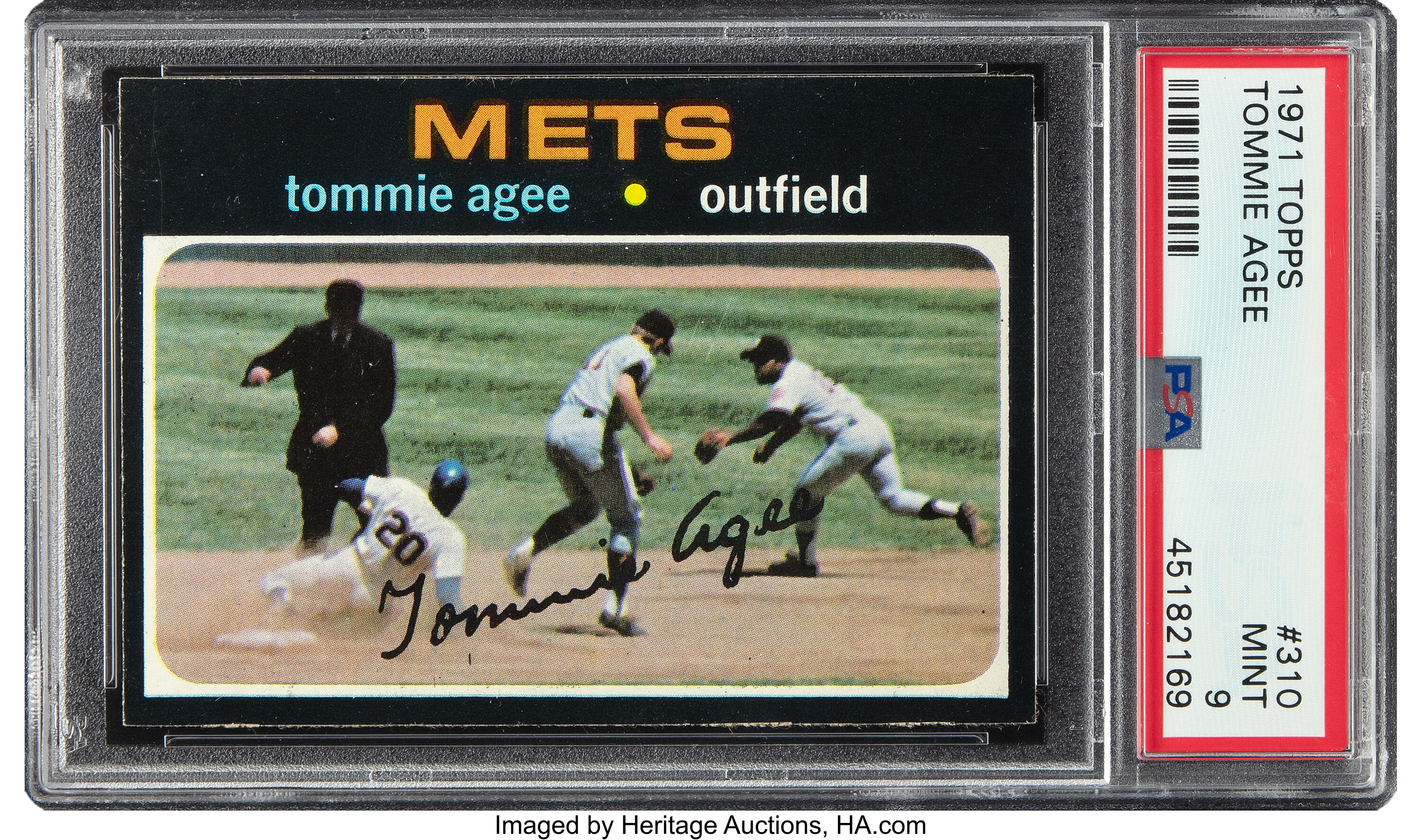 1971 Topps Tommie Agee #310 PSA Mint 9 - None Higher!... Baseball | Lot ...