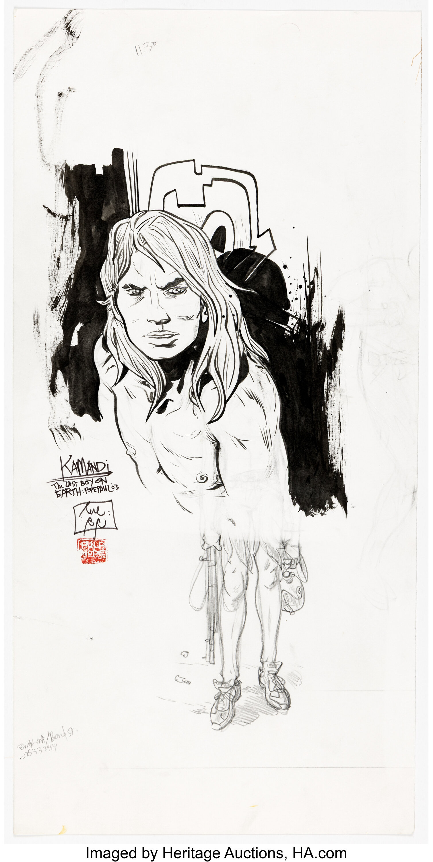 Paul Pope - Kamandi Character Concept Illustration Original Art | Lot ...