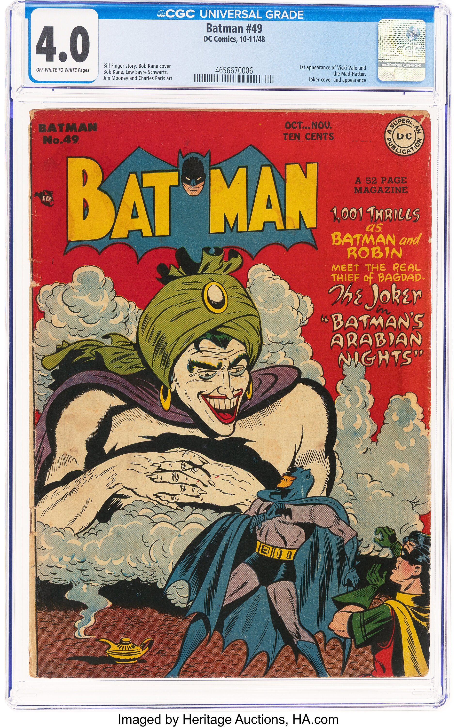 Batman #49 (DC, 1948) CGC VG 4.0 Off-white to white pages.... | Lot ...