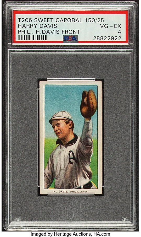 1909-11 T206 Sweet Caporal 150/25 Harry Davis (Phil., H. Davis | Lot ...