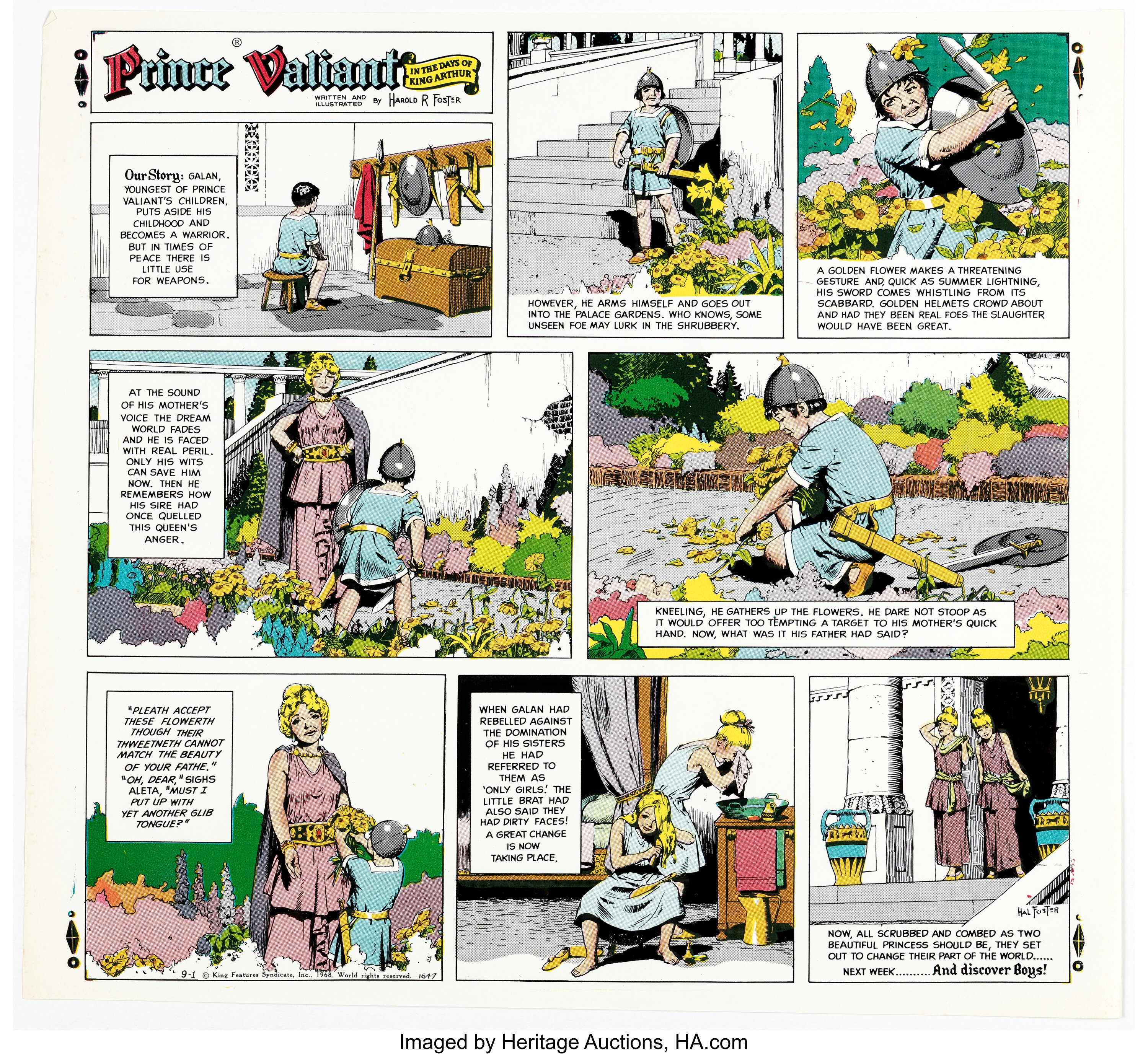 Prince Valiant Sunday Comic Strip Reprint Production Printer's | Lot ...