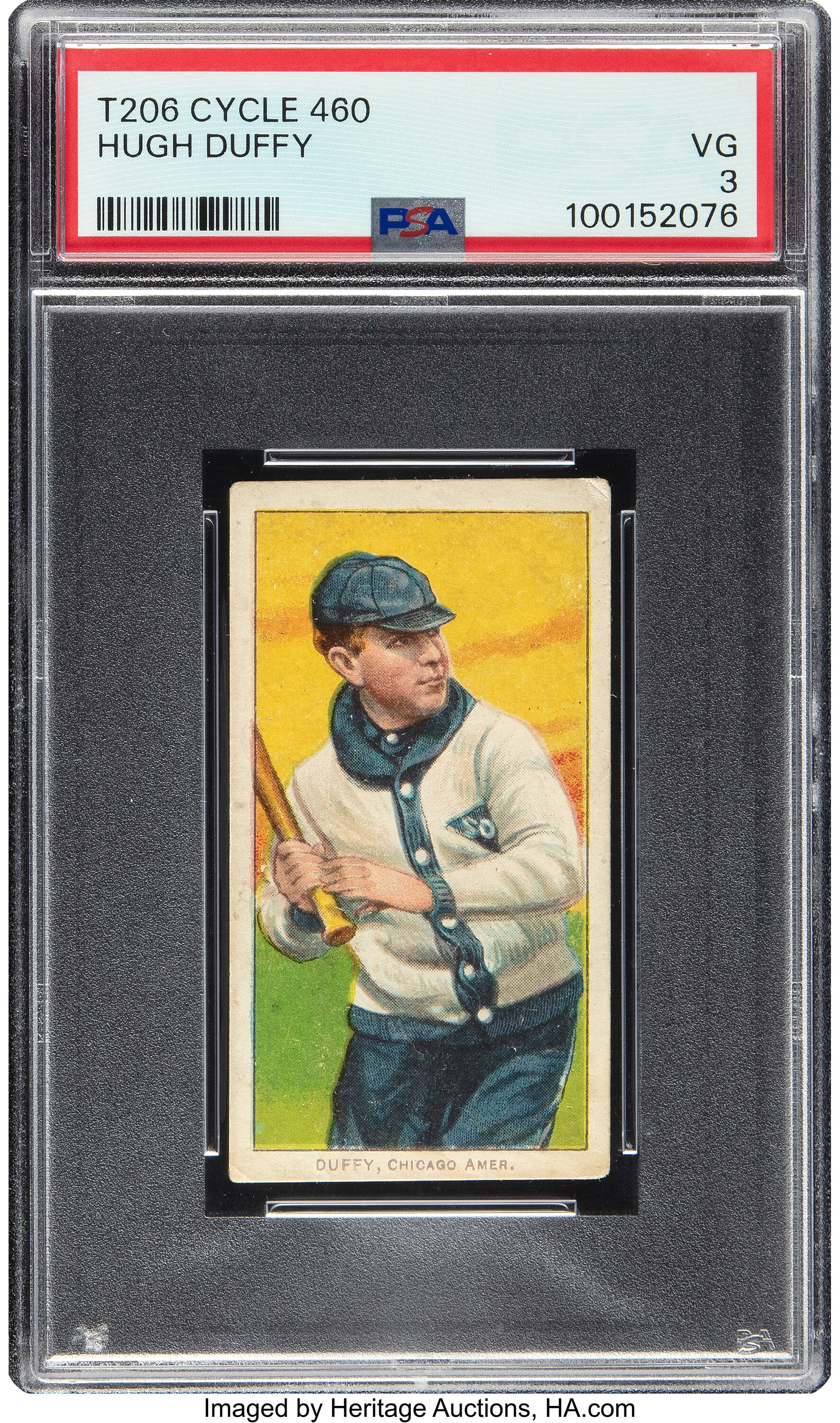 1909-11 T206 Cycle 460 Hugh Duffy PSA VG 3 - Pop Two, None | Lot #80094 ...