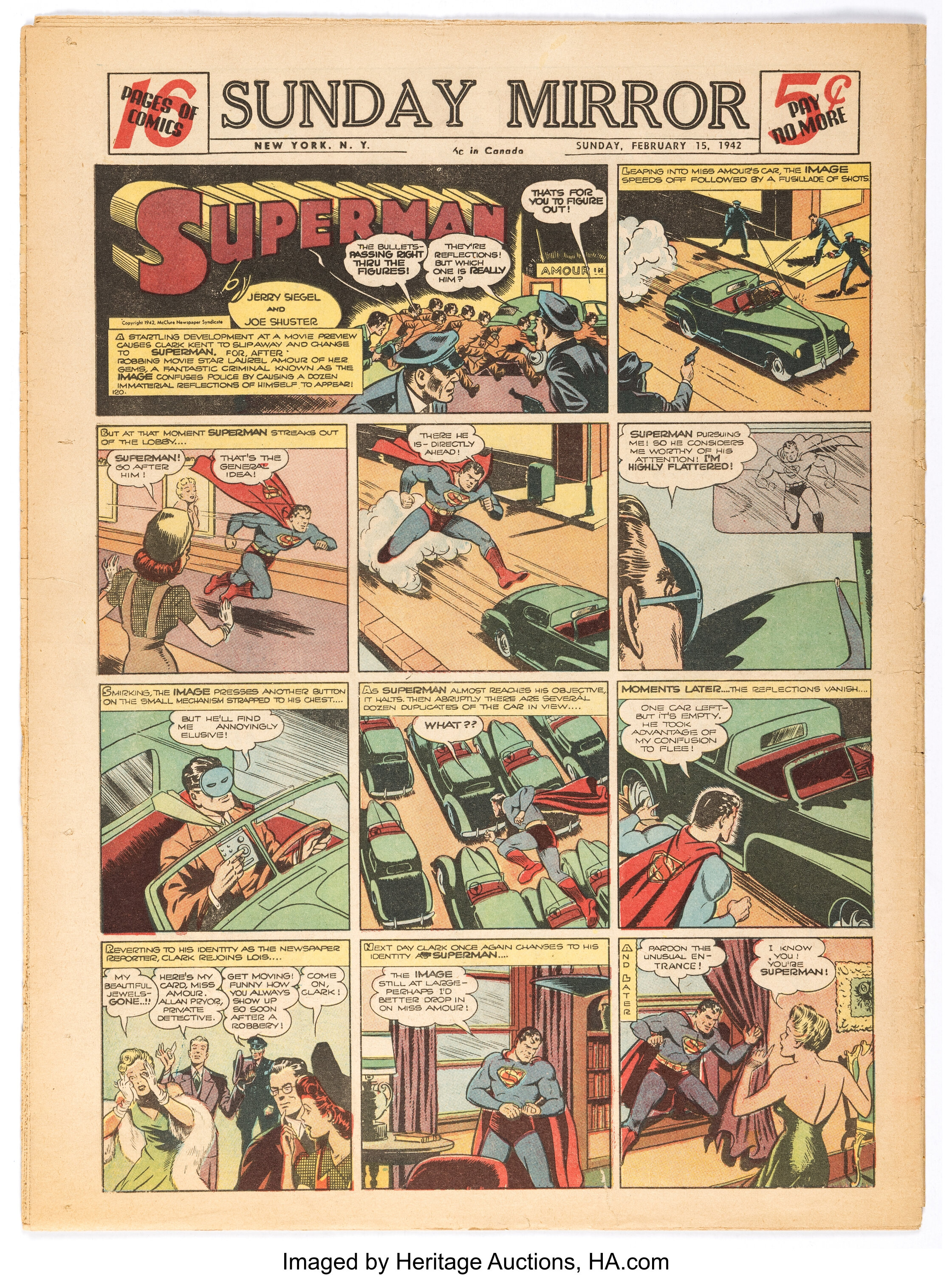 New York Sunday Mirror Comic Strip Newspaper Inserts Group of 9 | Lot ...