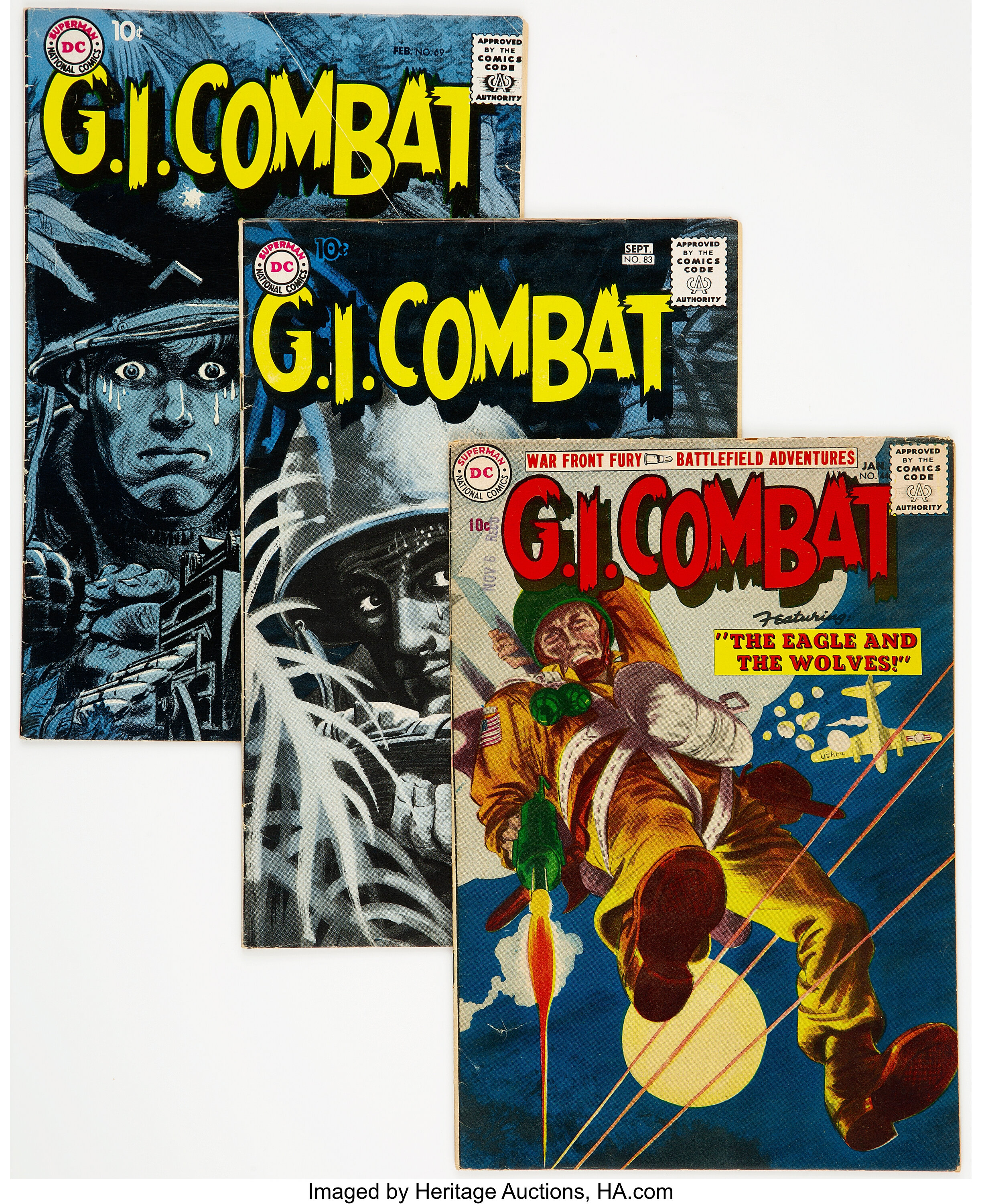 G.I. Combat Group of 15 (DC, 1957-61) Condition: Average VG+.... | Lot ...