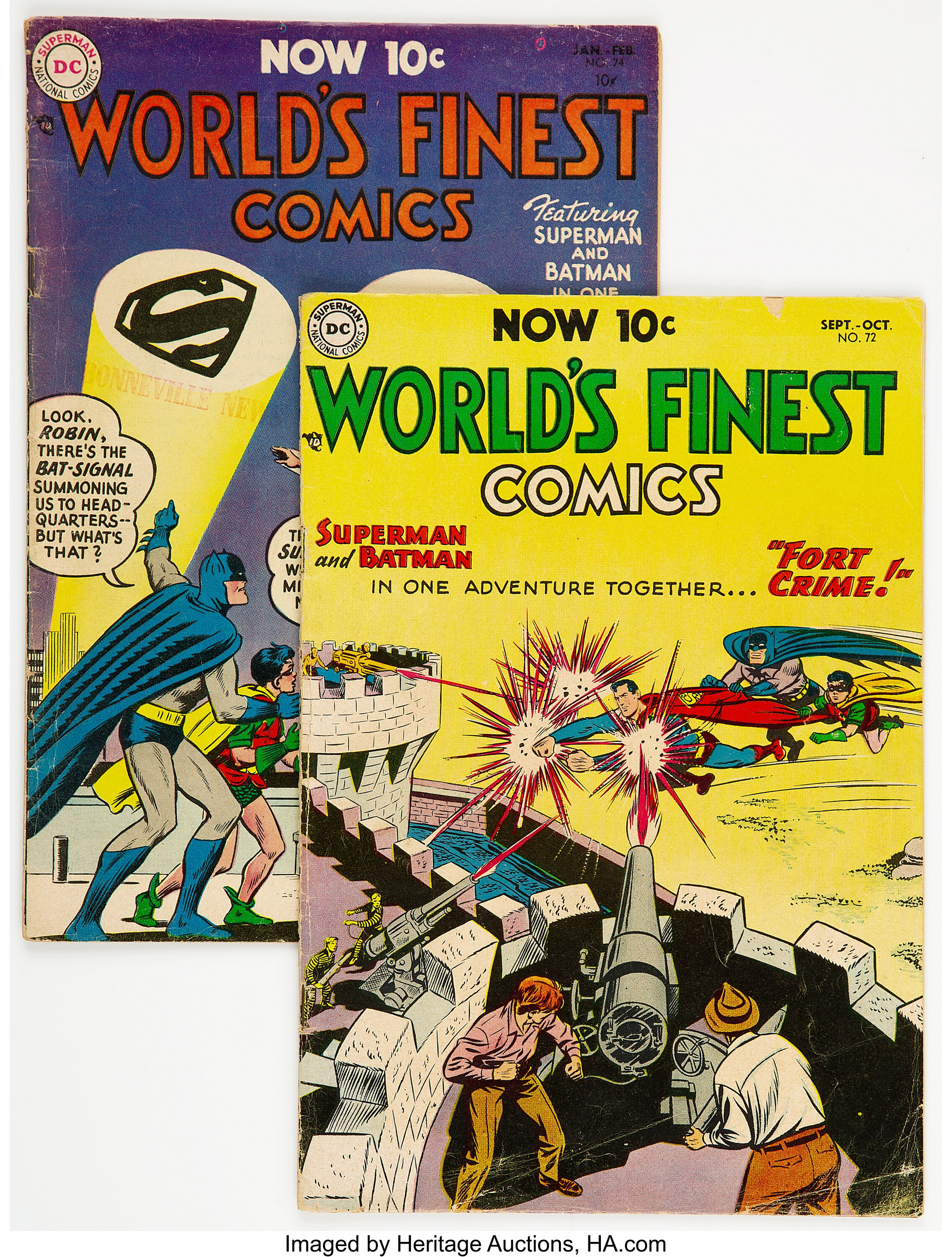World's Finest Comics #72 and 74 Group (DC, 1954-55) Condition: | Lot ...