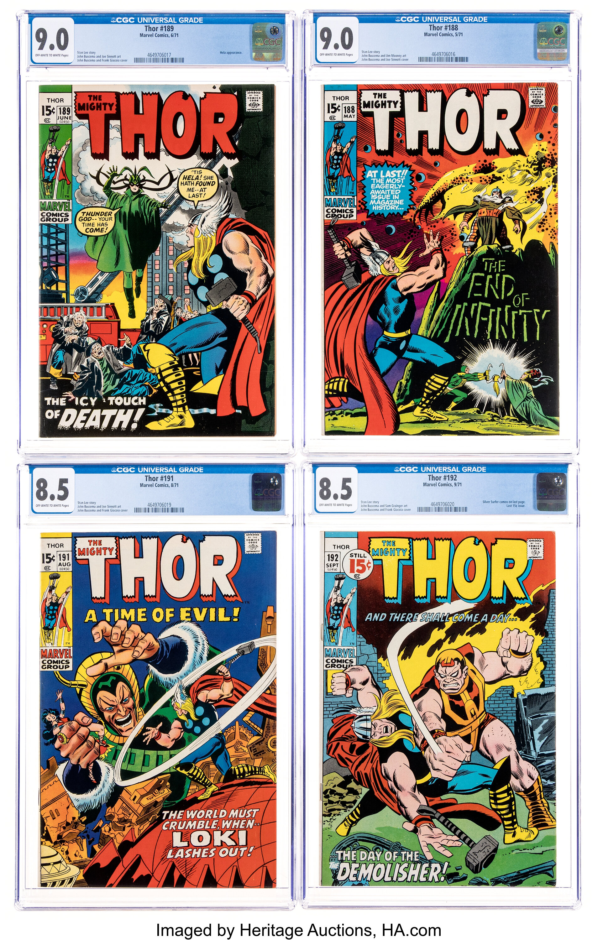 Thor CGC-Certified Group of 4 (Marvel, 1971).... (Total: 4 Comic | Lot ...