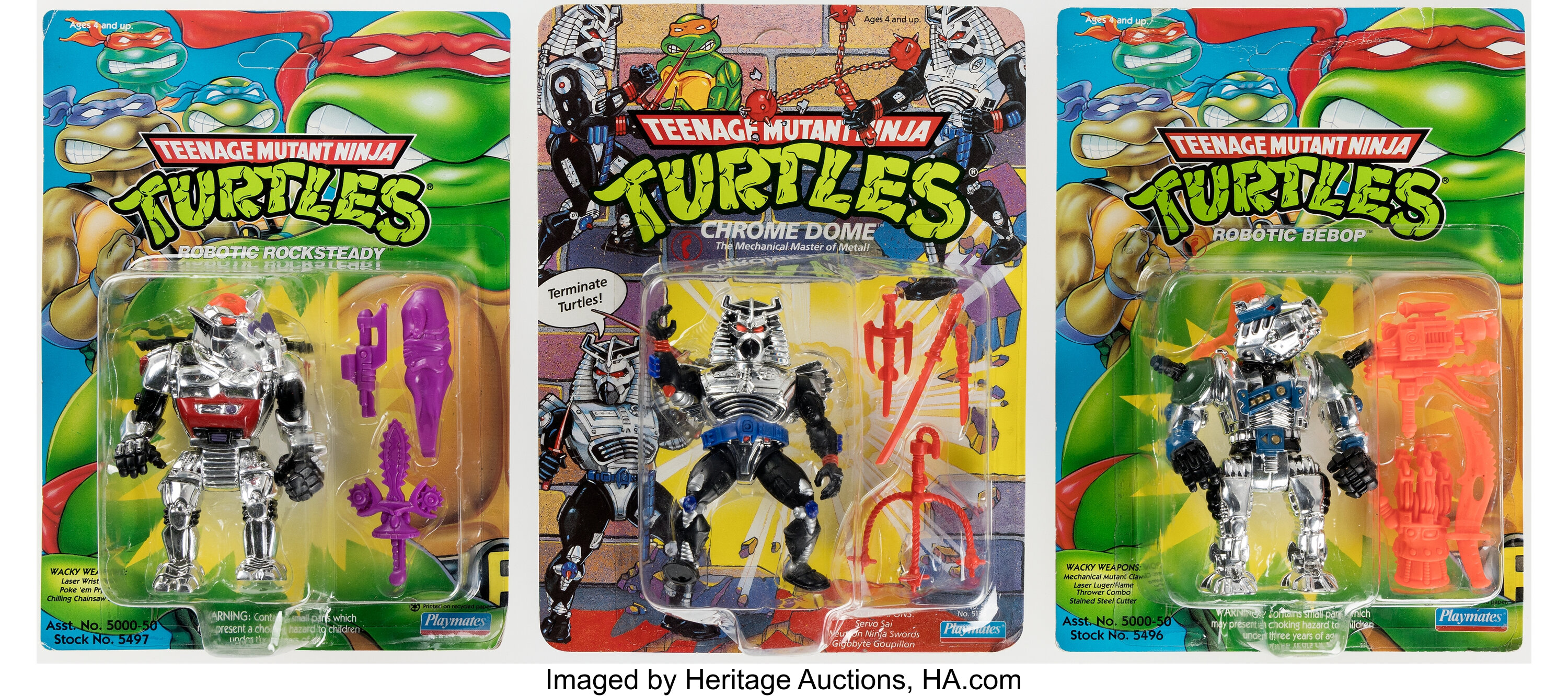 Teenage Mutant Ninja Turtles Chrome Dome, Robotic Bebop, & Robotic ...