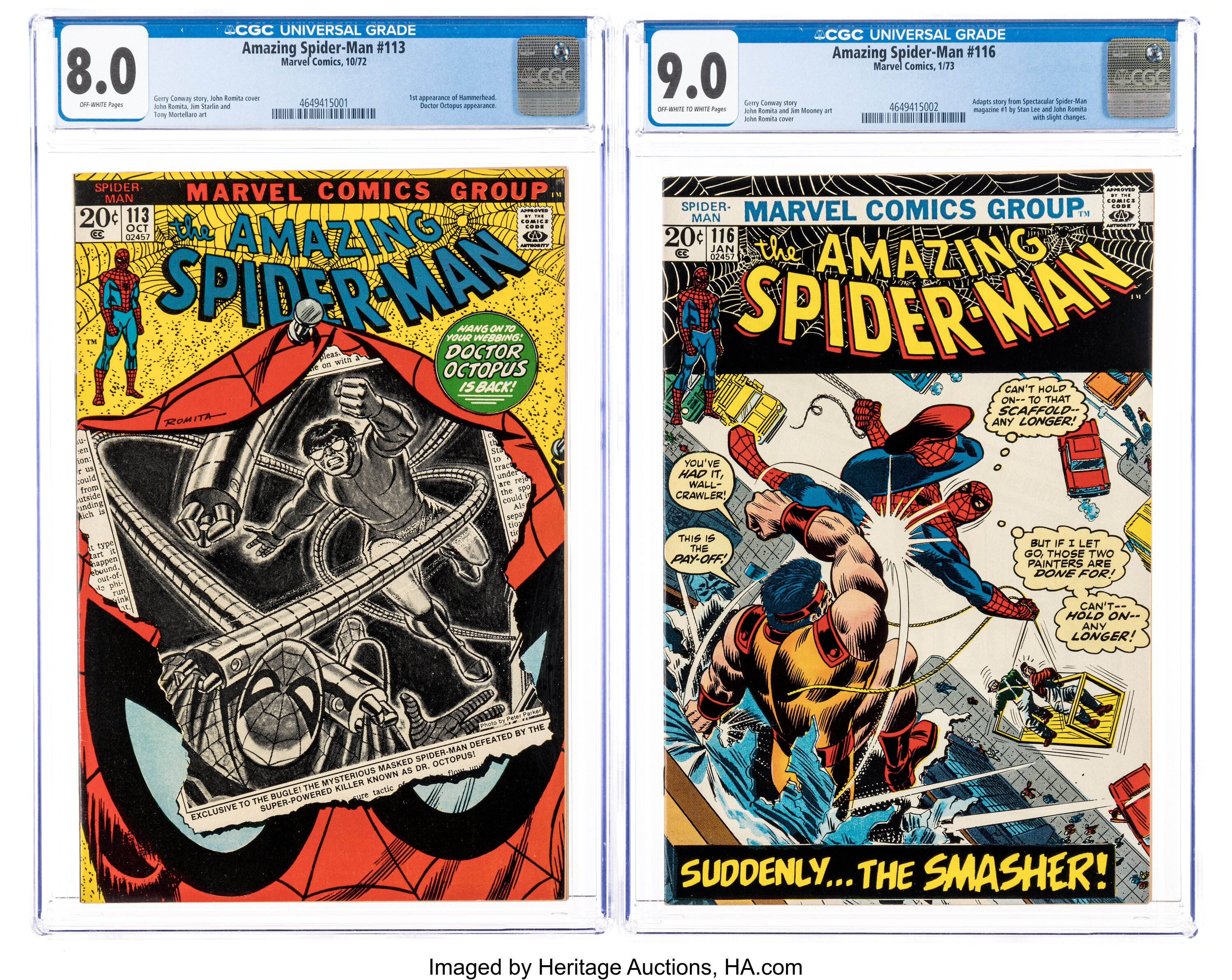 The Amazing Spider-Man #113 and 116 CGC-Certified Group (Marvel, | Lot ...