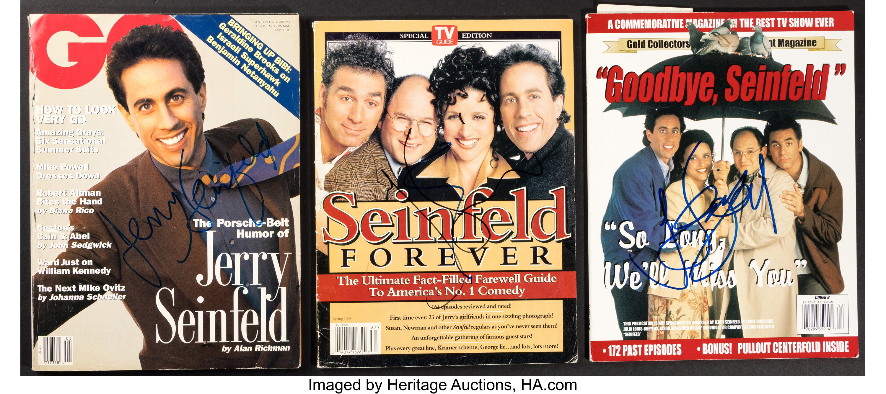 1990s Jerry Seinfeld Signed Magazines, Lot of 3.... Miscellaneous | Lot ...