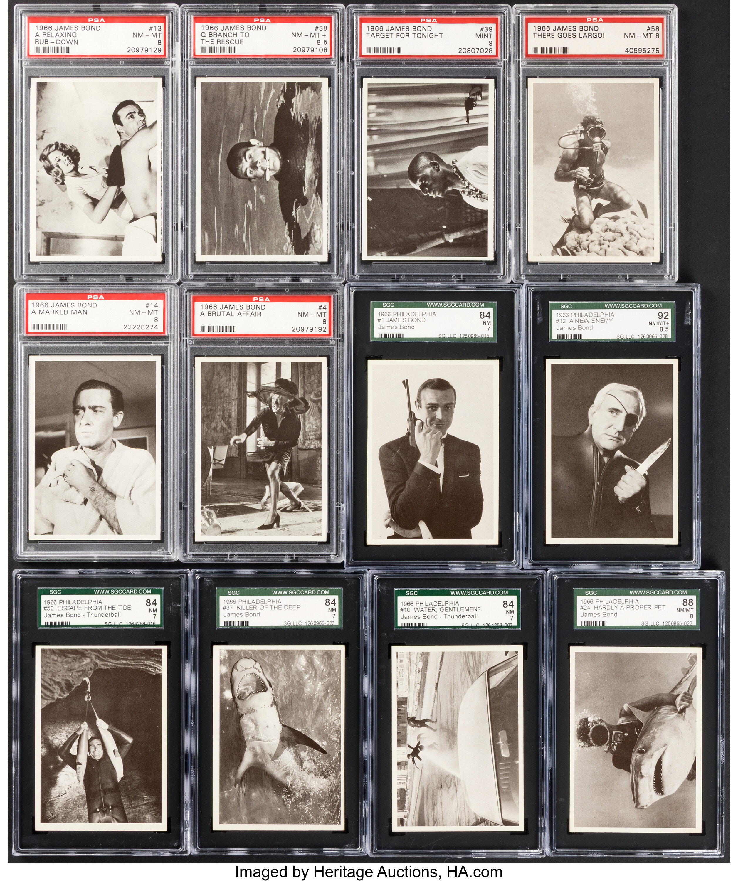 1966 Philadelphia Thunderball James Bond - Complete Set of 66 Cards ...