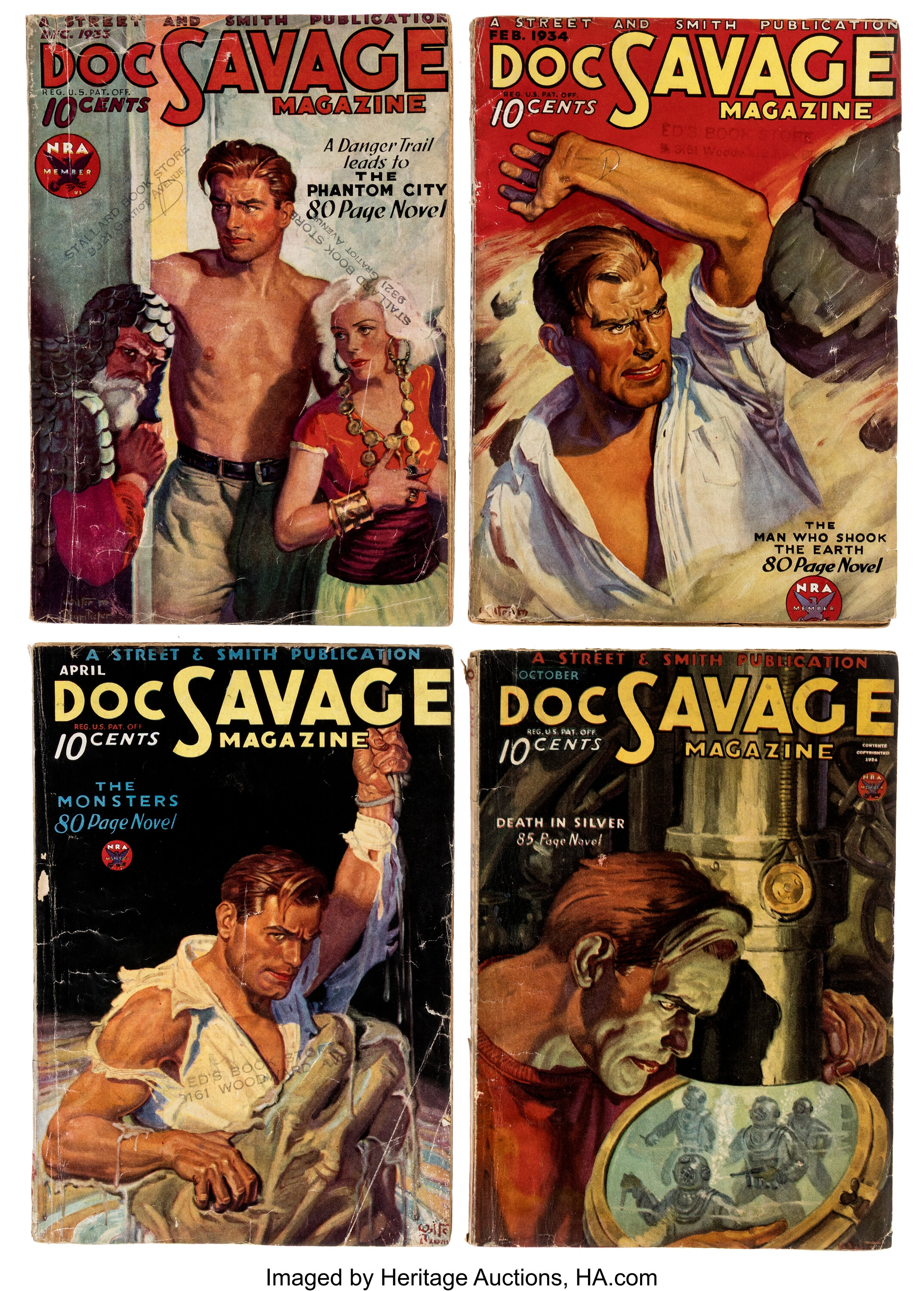 Doc Savage - Trimmed Group of 4 (Street & Smith, 1933-34) | Lot #37016 ...