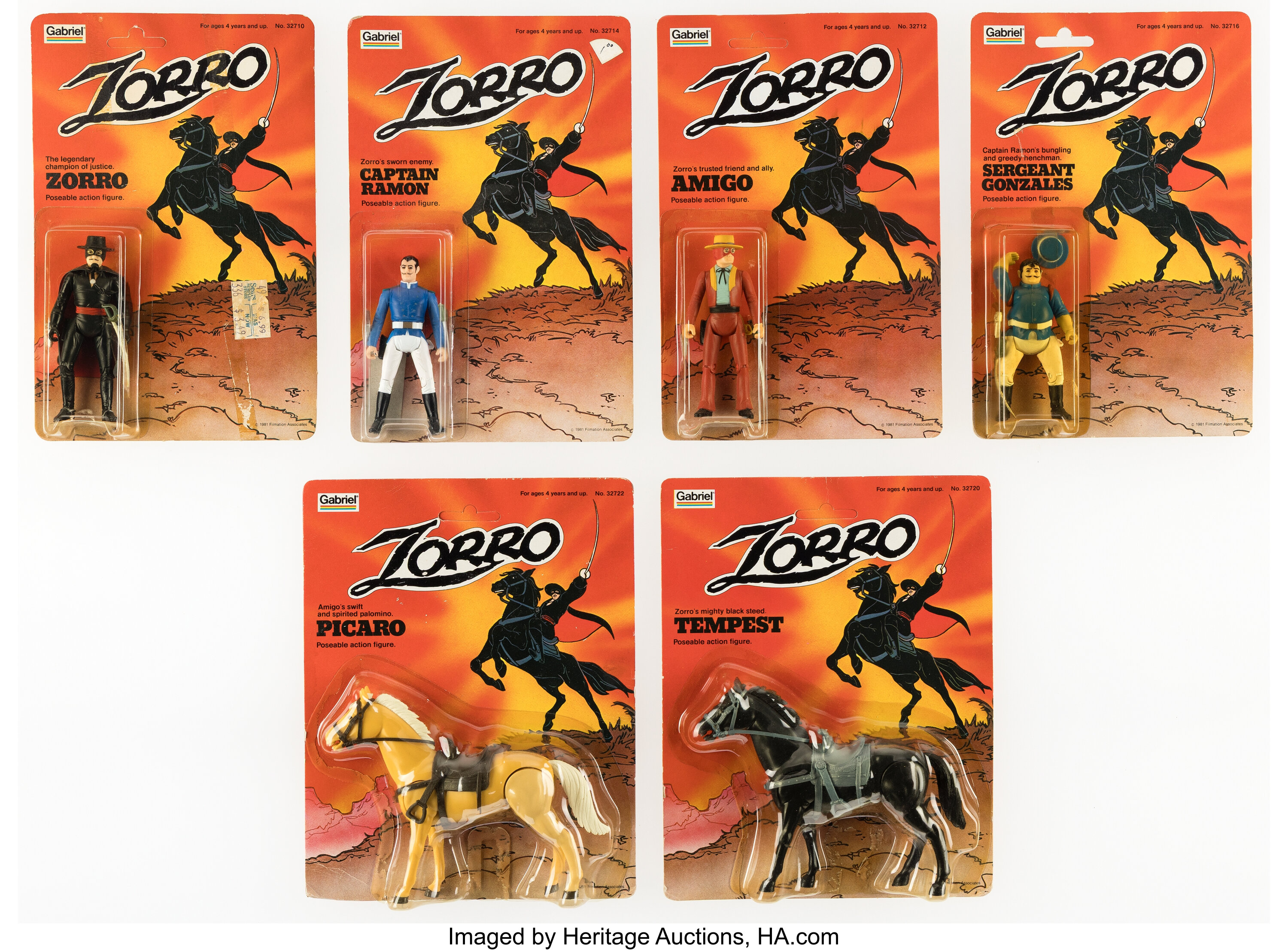 Zorro Action Figures & Horses Lot of Six (Gabriel, 1981).... | Lot ...