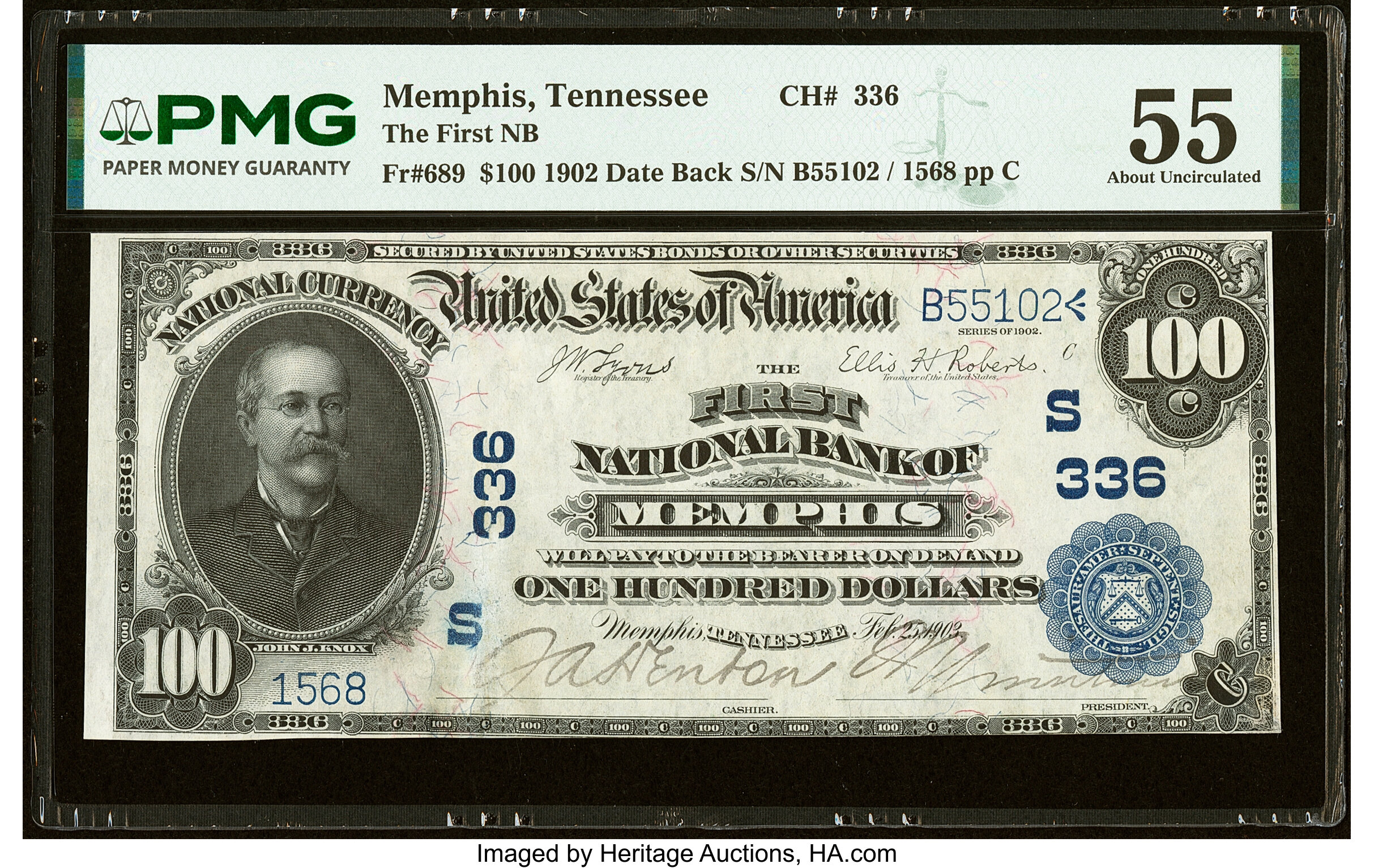Memphis, TN - $100 1902 Date Back Fr. 689 The First National Bank | Lot ...