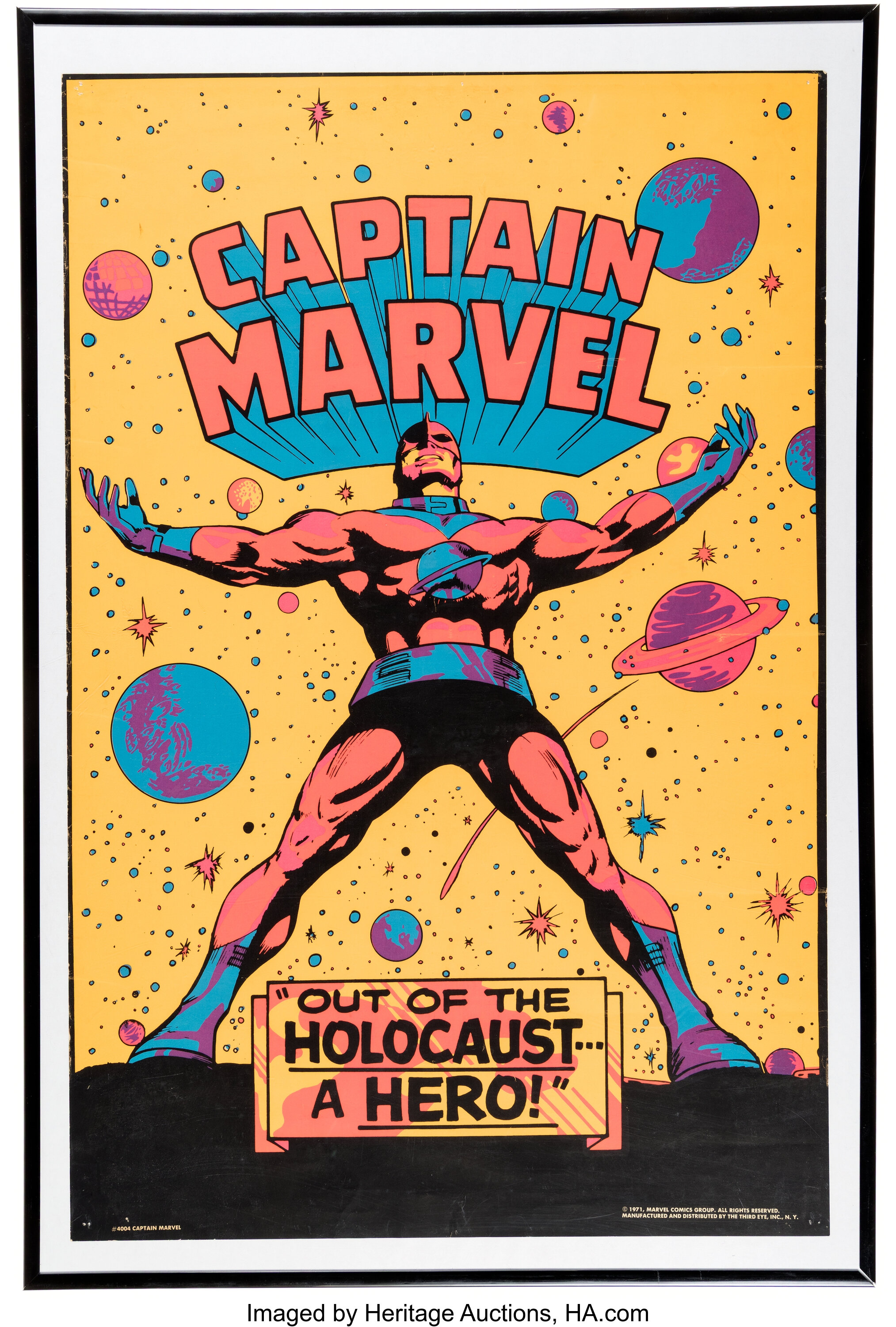 Captain Marvel Black Light Poster #4004 (Marvel / Third Eye, | Lot ...