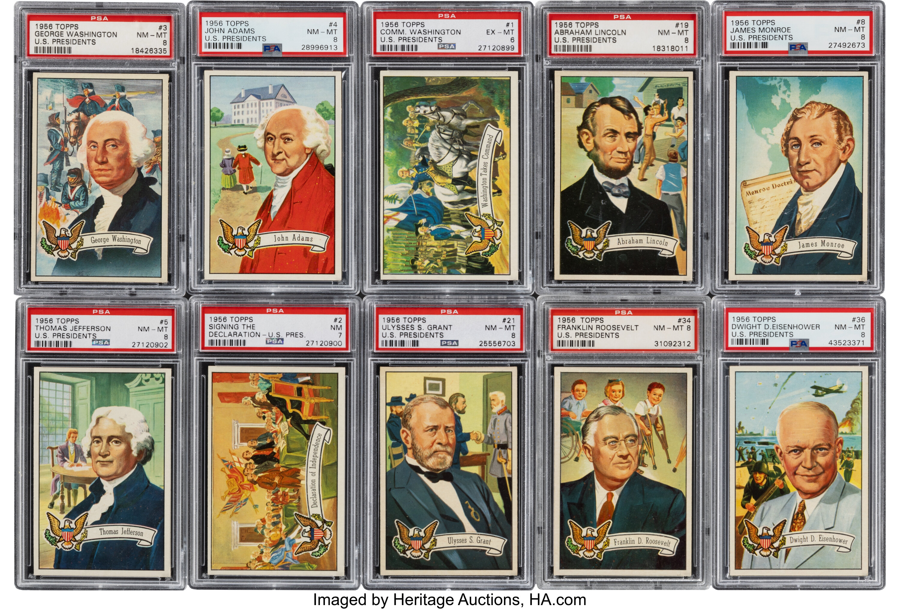 1956 Topps U.S. Presidents PSA Graded Complete Set (36).... | Lot ...