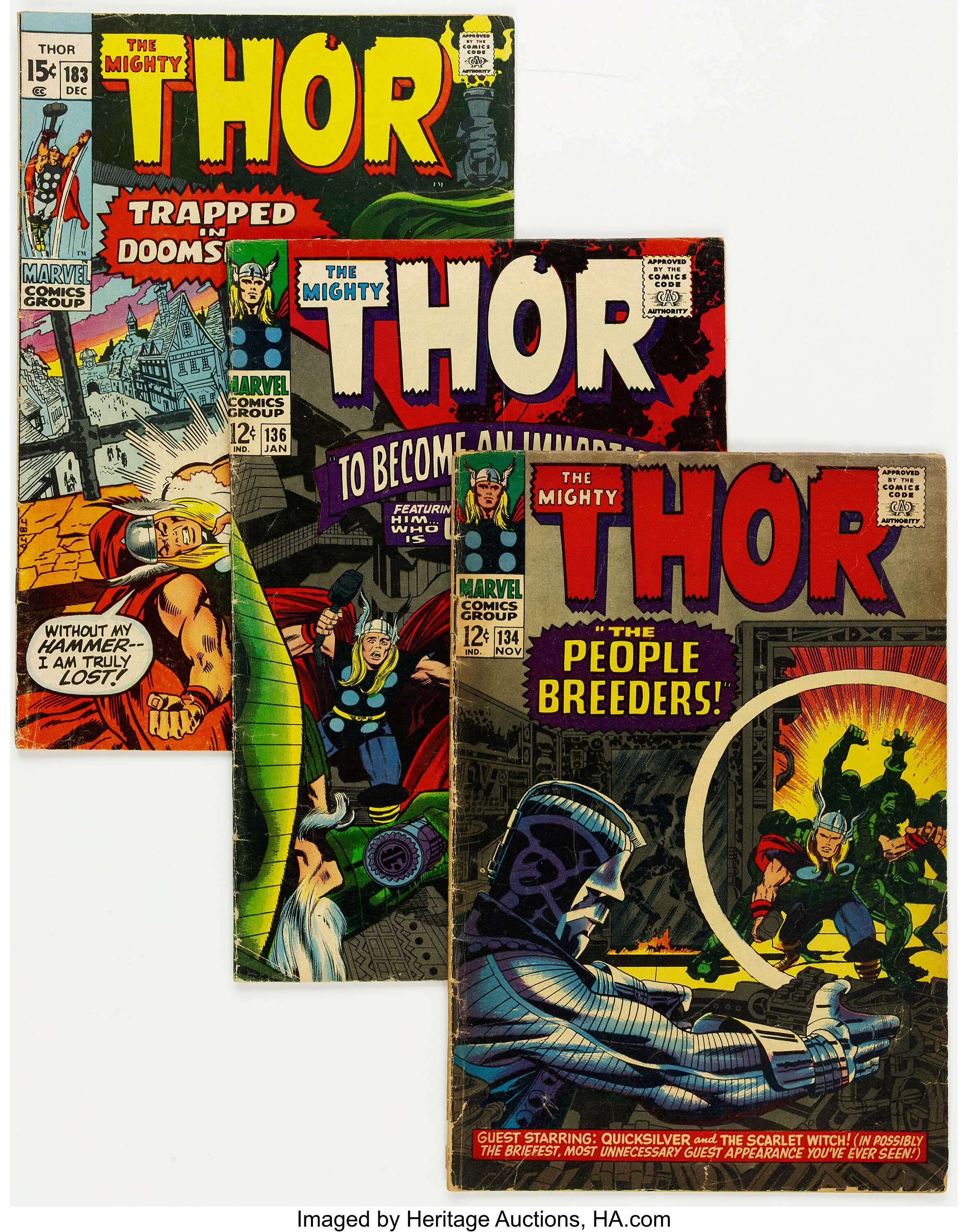 Thor Group of 21 (Marvel, 1966-77) Condition: Average VG.... | Lot ...