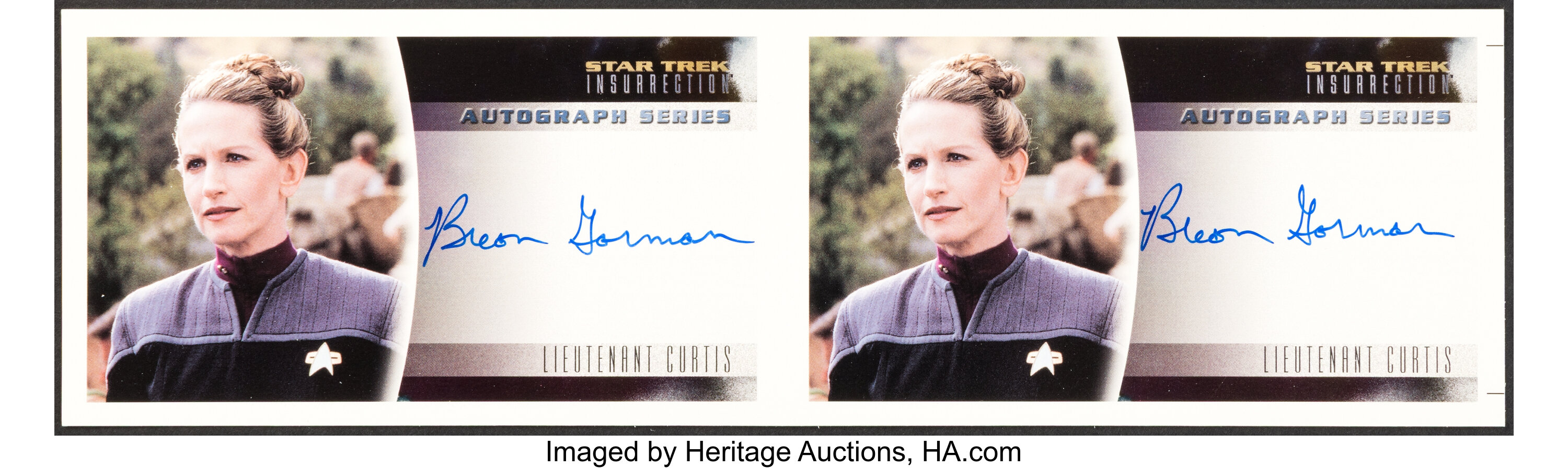 1998 Skybox Star Trek Insurrection Uncut Sheet of 2 Cards - Both | Lot ...