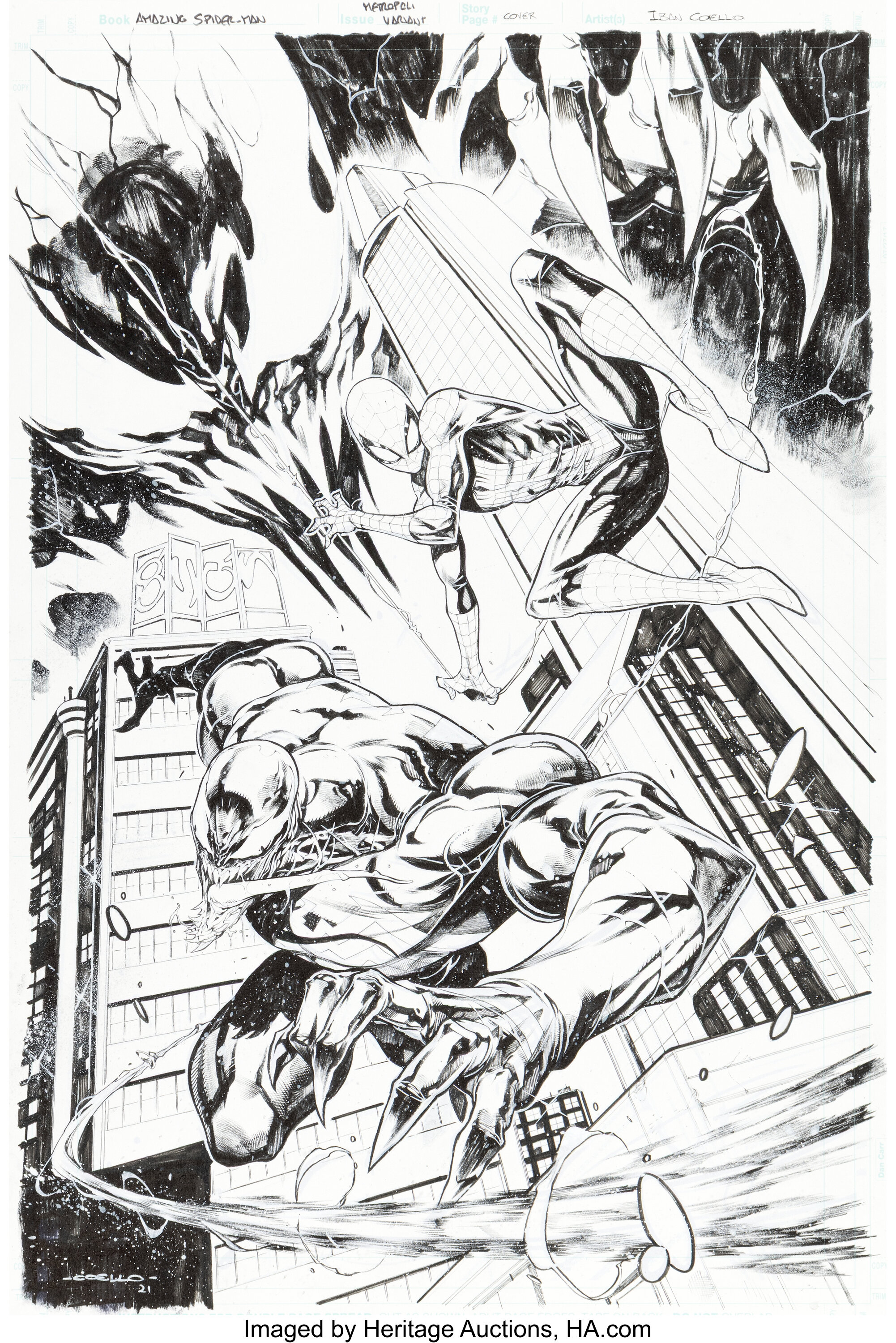 Iban Coello Amazing Spider-Man #16.HU Venom Variant Cover Original ...