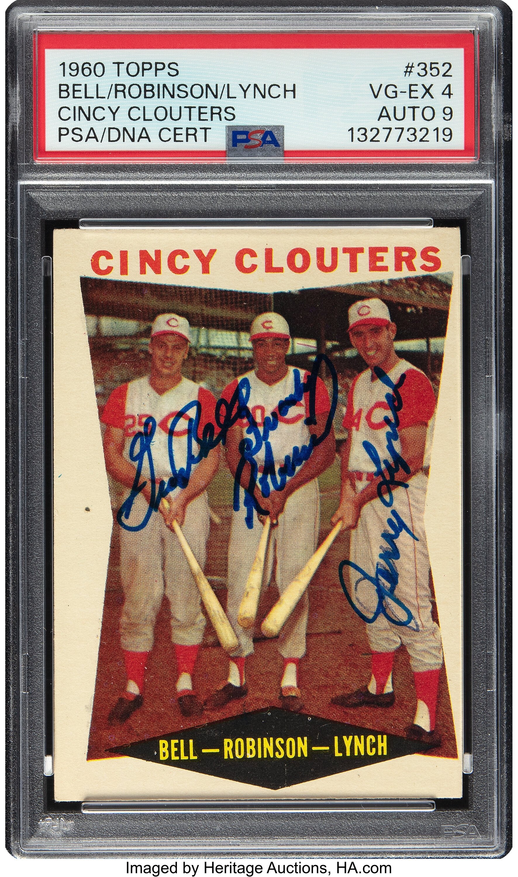 Multi-Signed 1960 Topps Cincy Clouters - Gus Bell, Frank Robinson ...